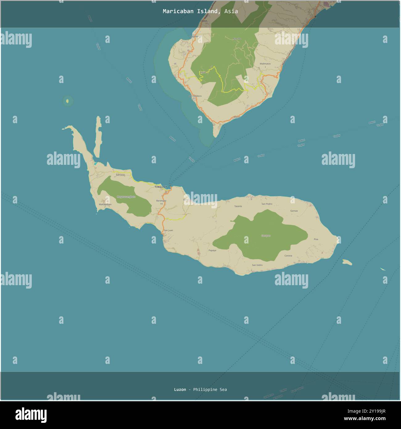 Maricaban Island in the Philippine Sea, belonging to Philippines ...
