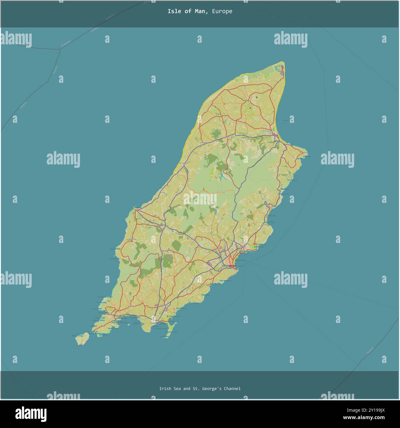 Isle of Man in the Irish Sea and St. George's Channel, belonging to ...