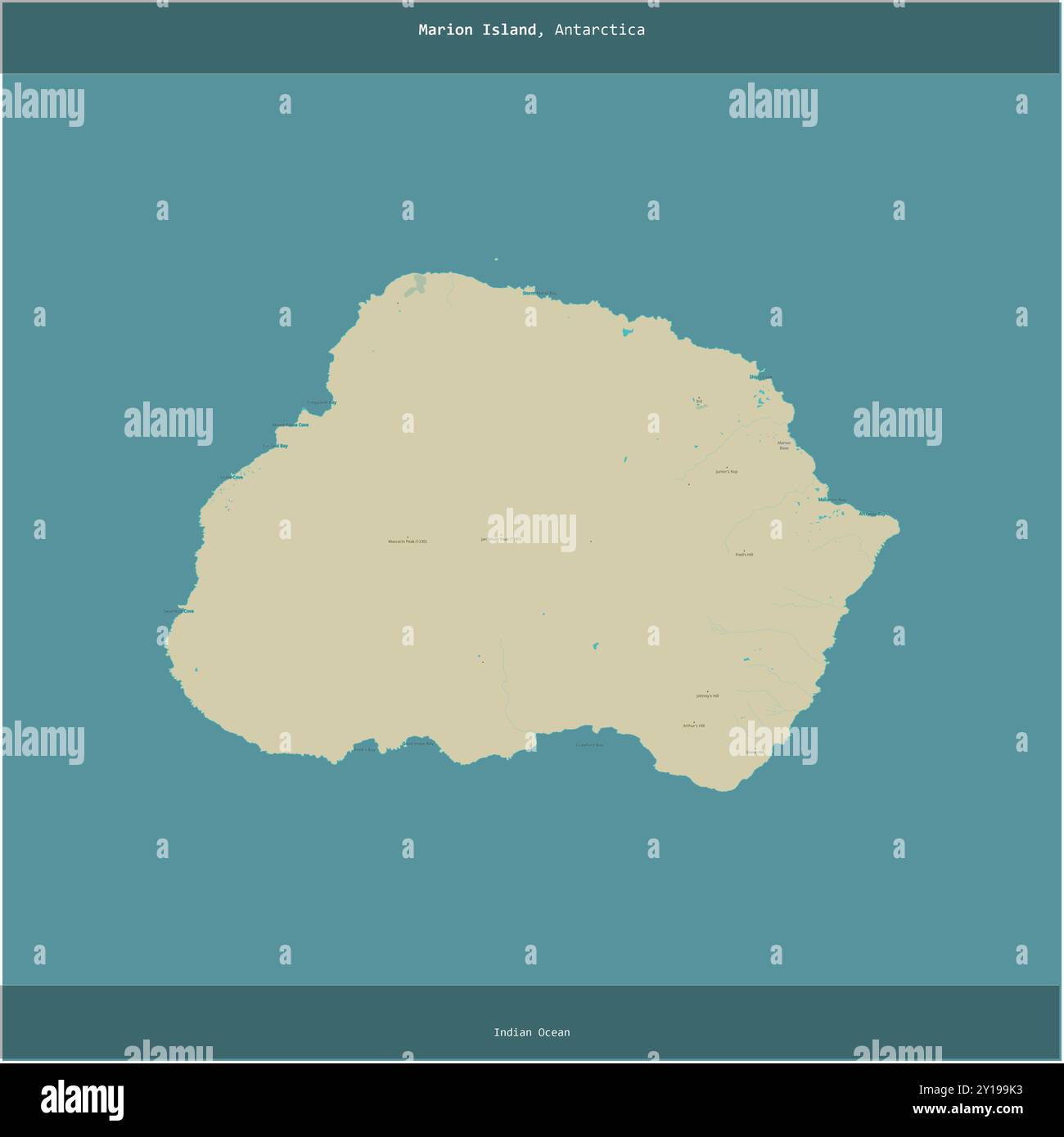 Marion Island in the Indian Ocean, belonging to South Africa, cropped ...