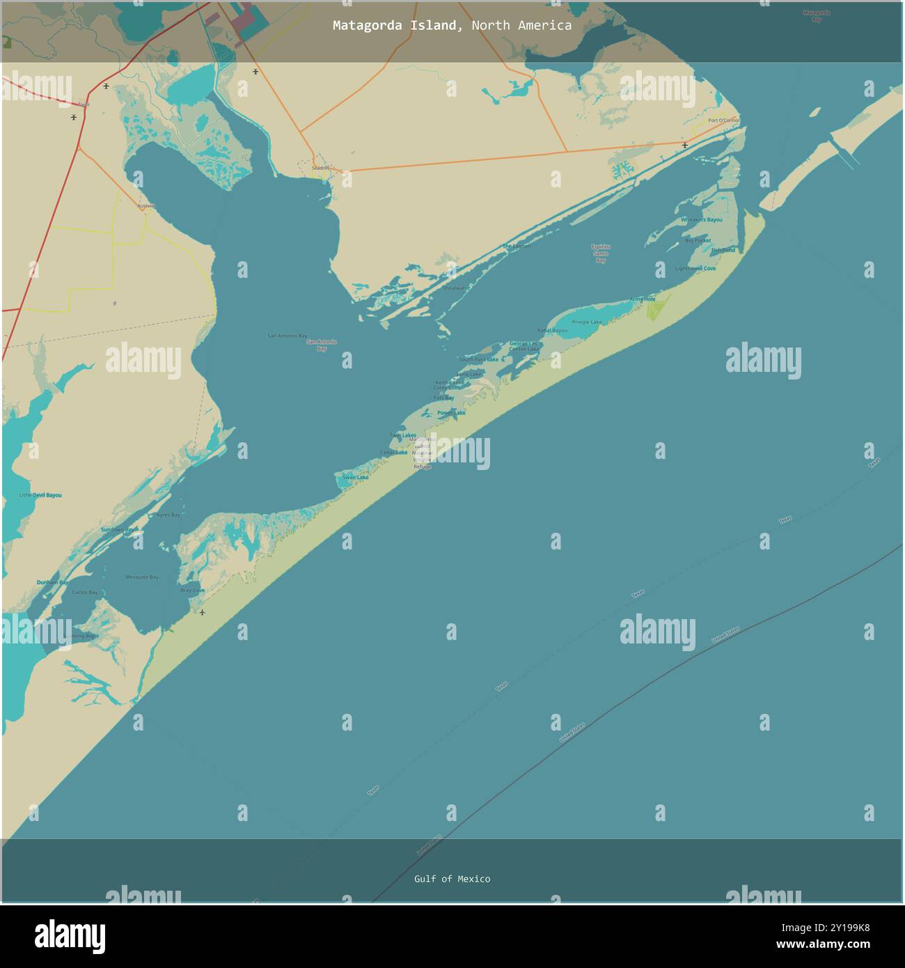 Matagorda outline map hi-res stock photography and images - Alamy