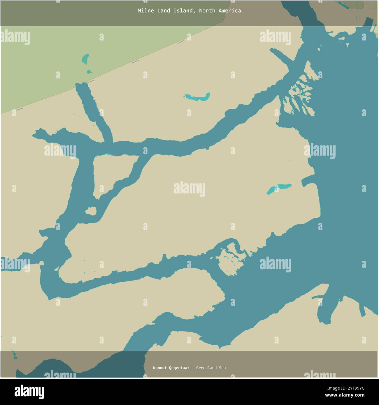 Milne Land Island in the Greenland Sea, belonging to Greenland, cropped ...