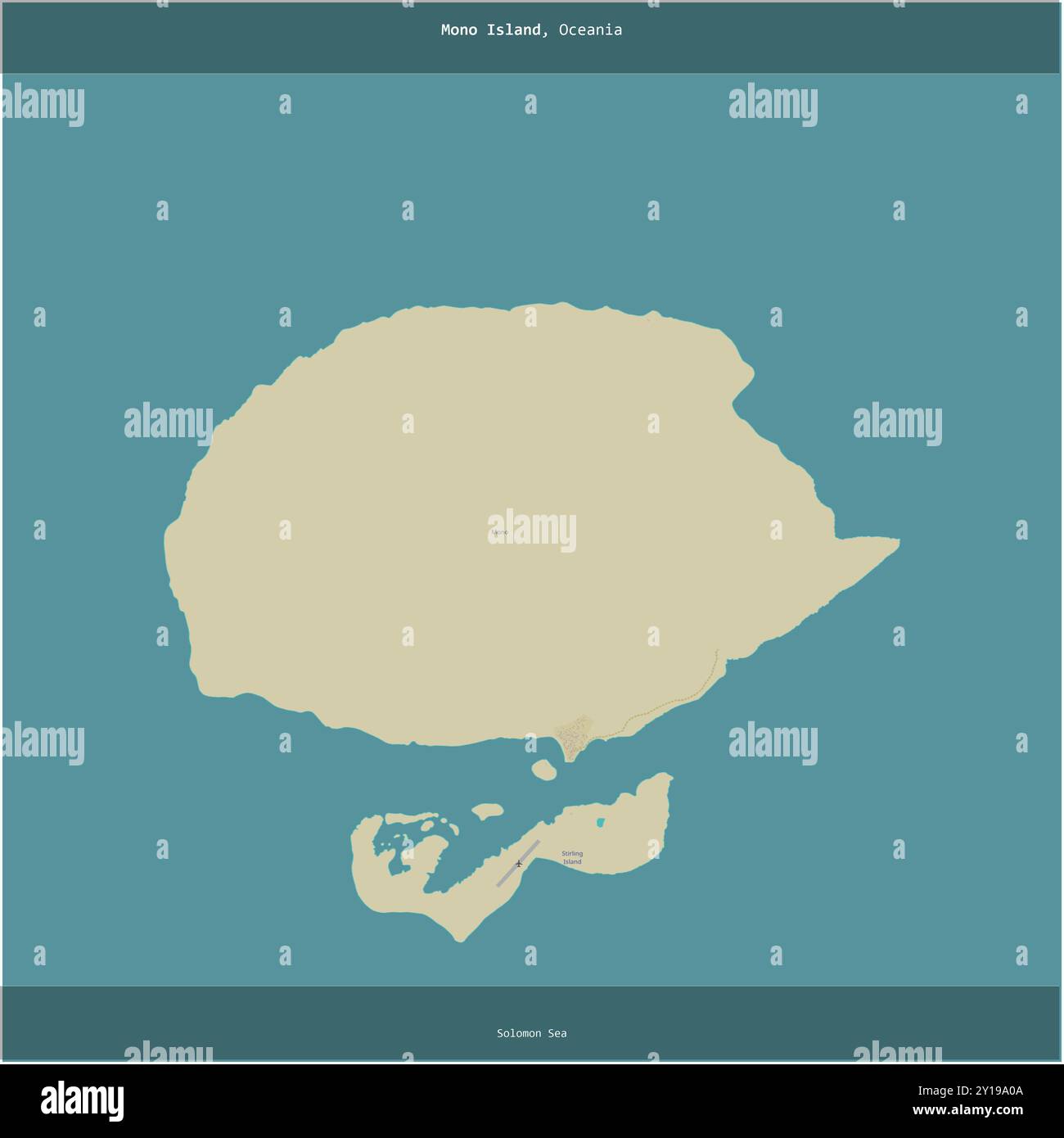 Mono Island in the Solomon Sea, belonging to Solomon Islands, cropped ...
