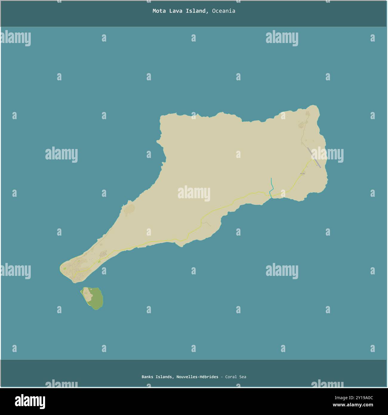 Mota Lava Island in the Coral Sea, belonging to Vanuatu, cropped to ...