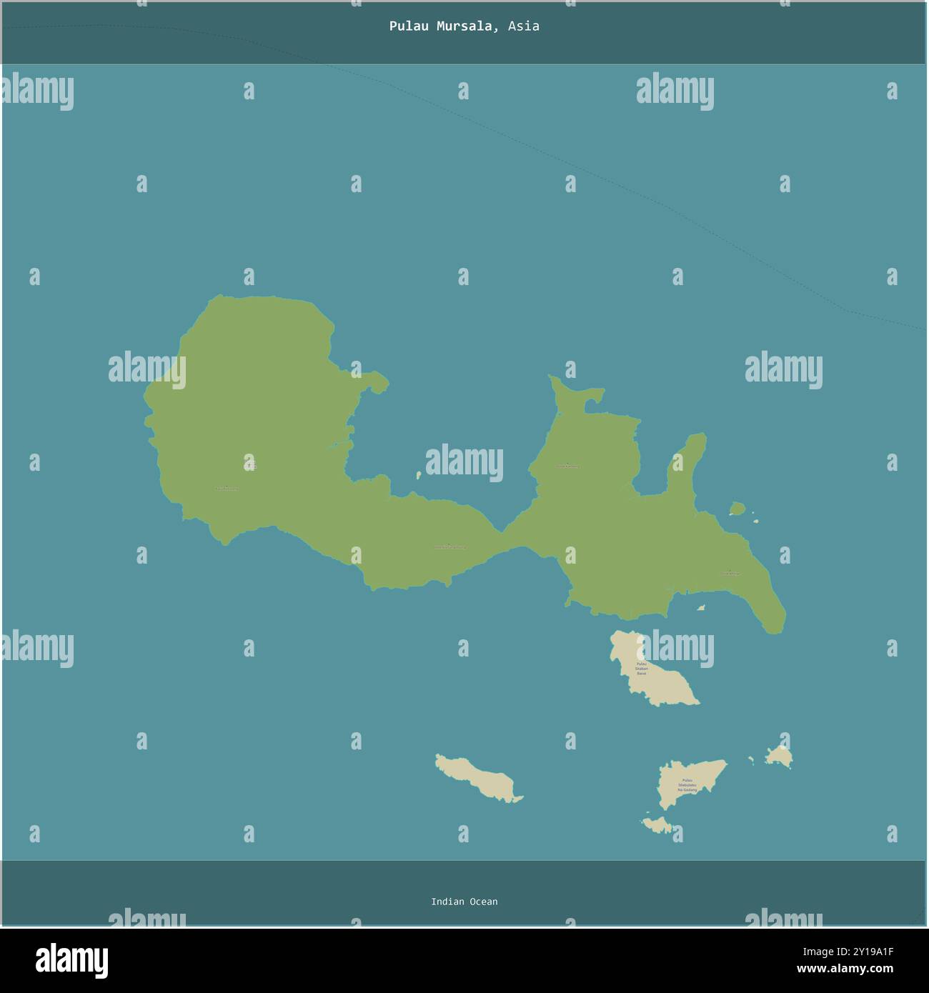 Pulau Mursala in the Indian Ocean, belonging to Indonesia, cropped to ...
