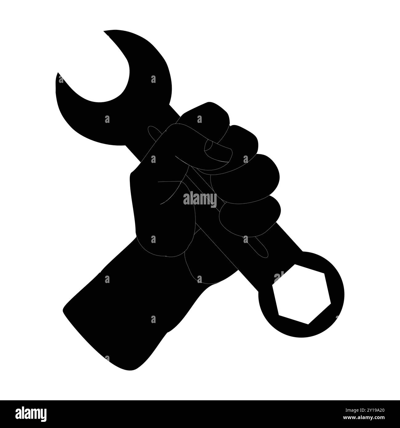 Wrench in hand auto Stock Vector Images - Alamy