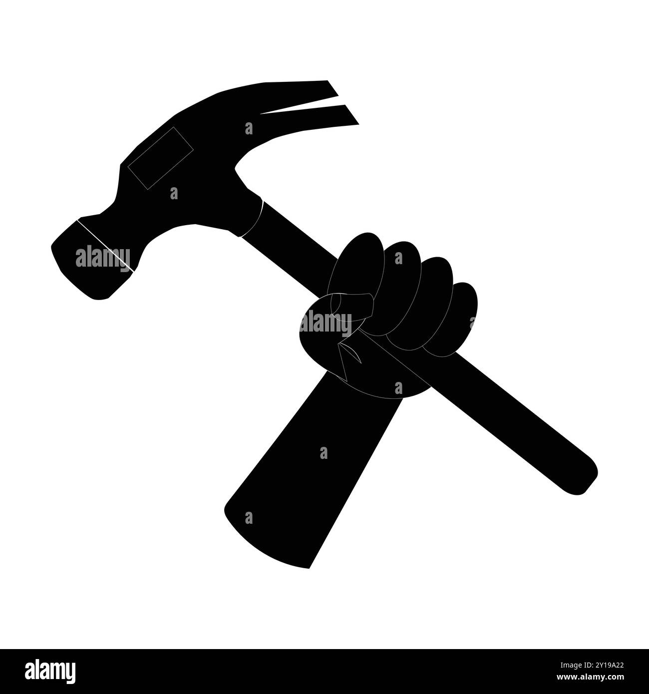 Hand Holding Hammer Icon vector illustrastion, editable eps 10,black ...
