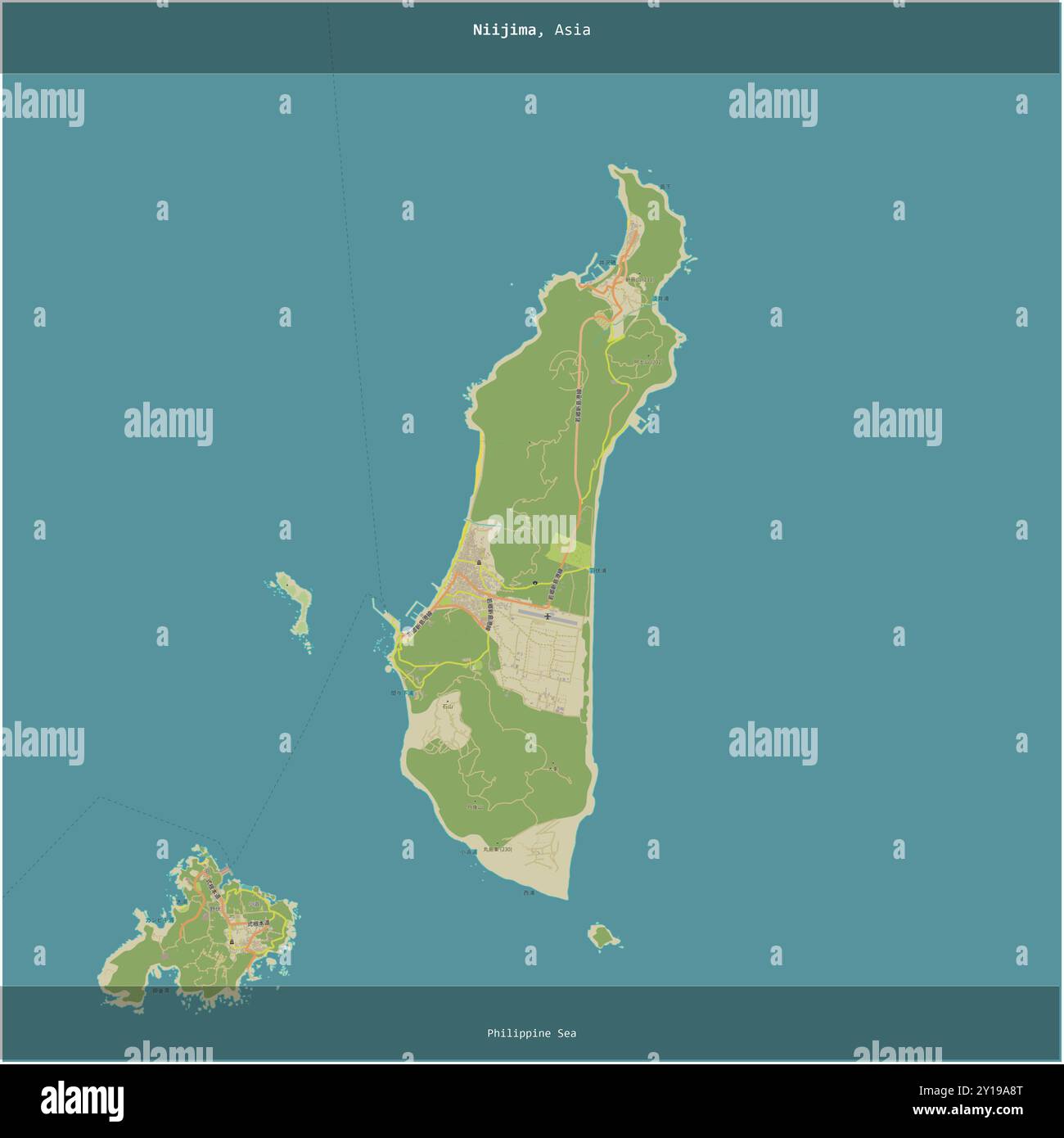 Niijima in the Philippine Sea, belonging to Japan, cropped to square on ...