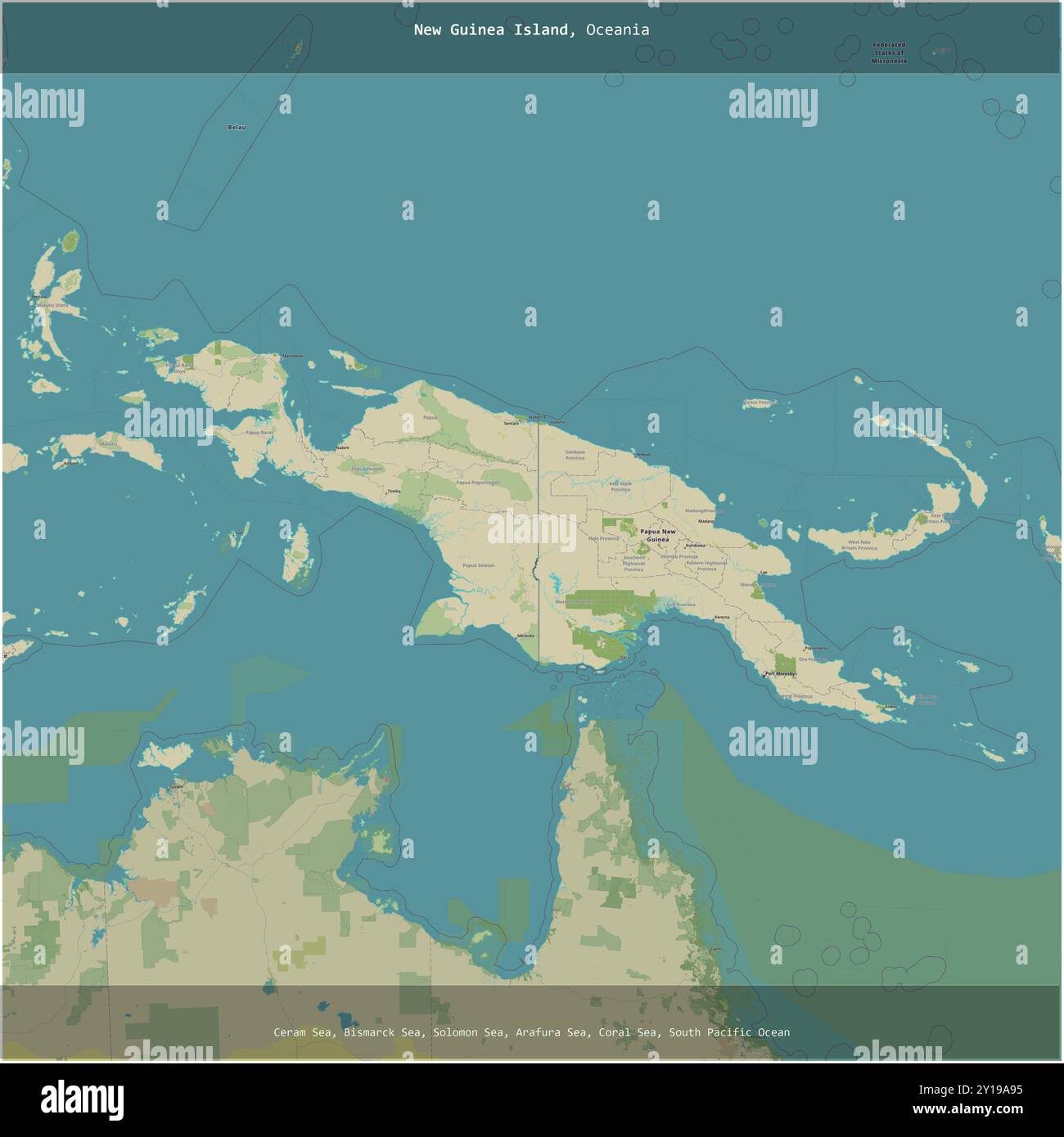New Guinea Island in the Ceram Sea, shared between: Papua New Guinea ...