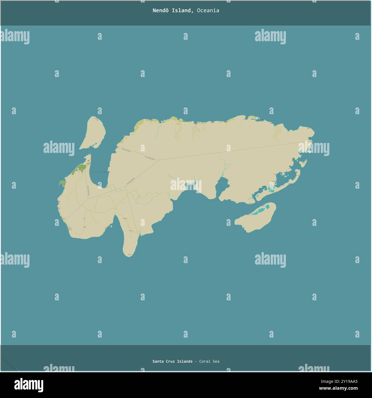 Nendo Island in the Coral Sea, belonging to Solomon Islands, cropped to ...