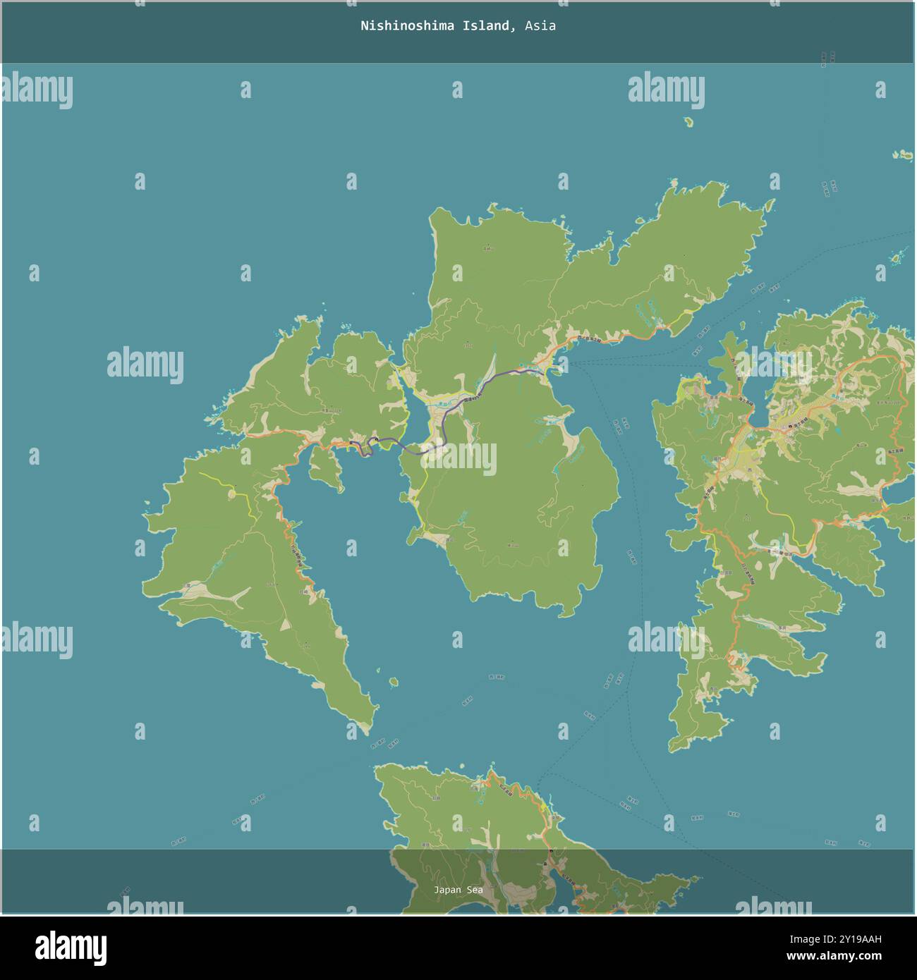 Nishinoshima Island in the Japan Sea, belonging to Japan, cropped to ...