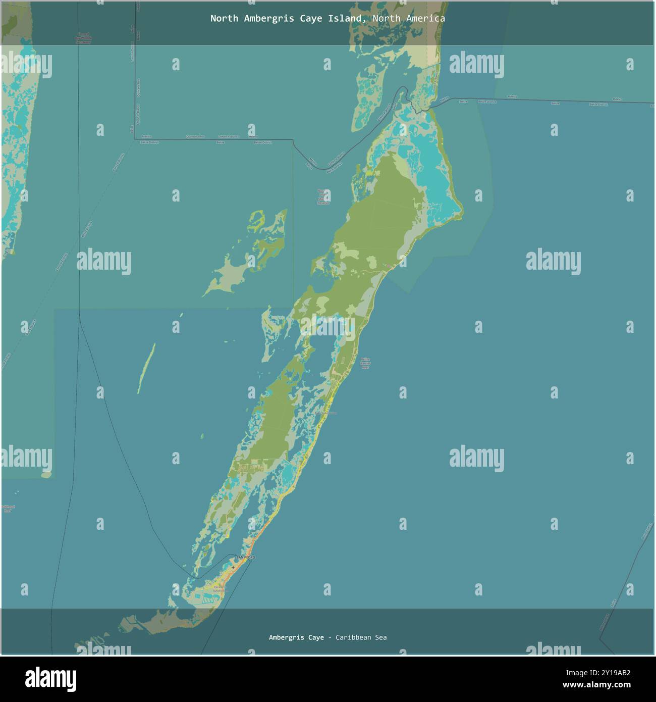 North Ambergris Caye Island in the Caribbean Sea, belonging to Belize ...