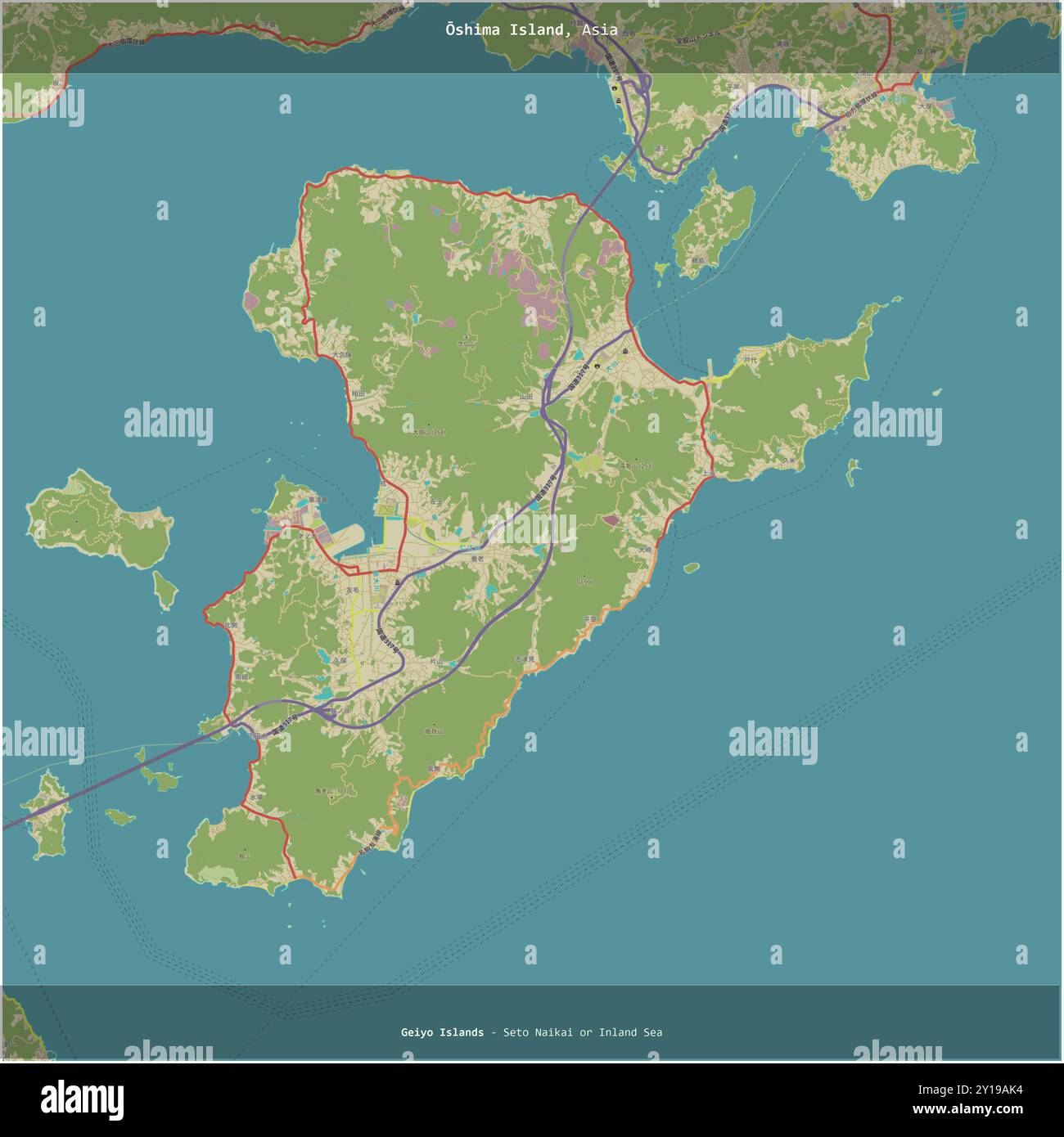 Inland sea of japan map hi-res stock photography and images - Alamy