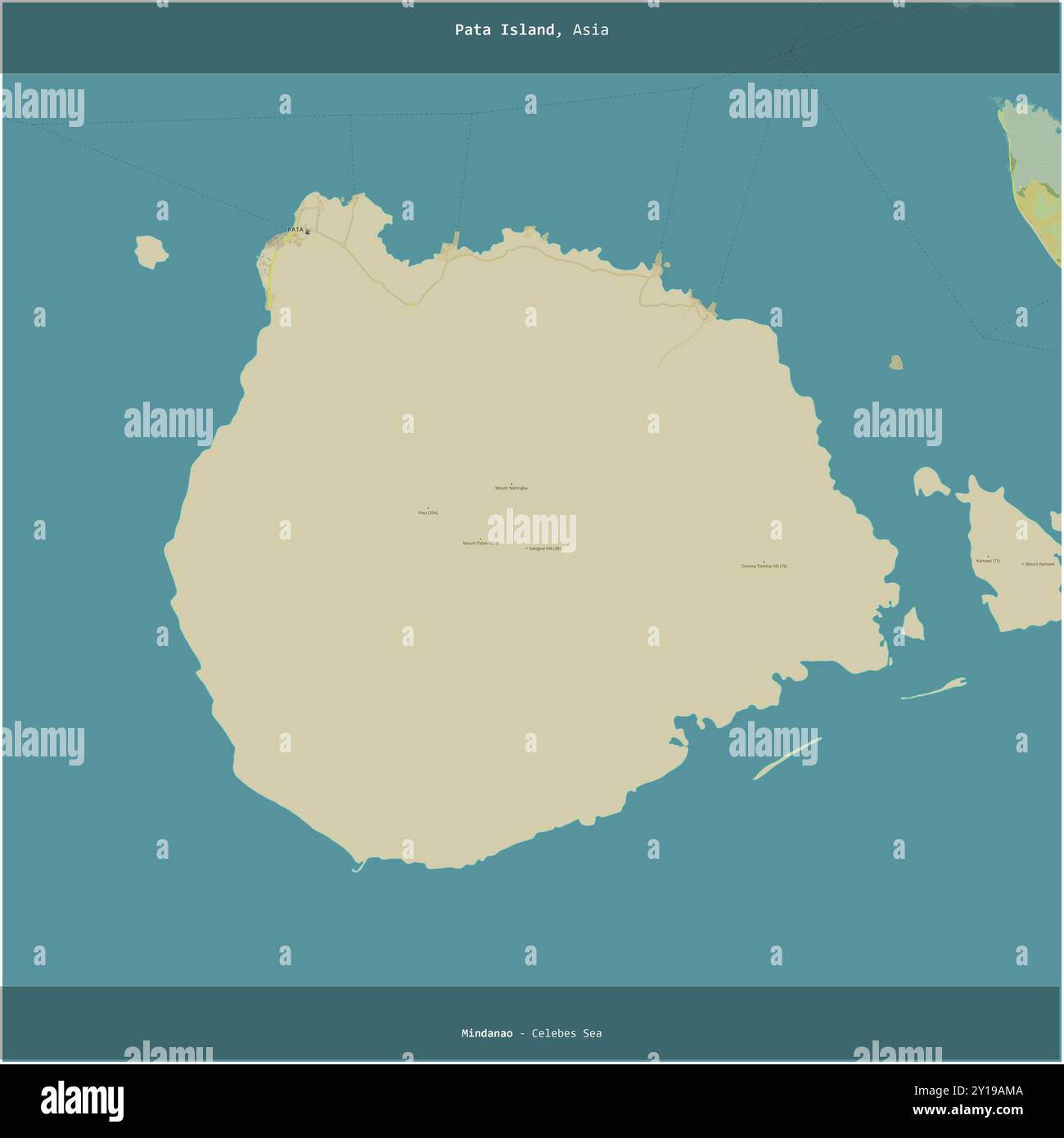 Pata Island in the Celebes Sea, belonging to Philippines, cropped to ...