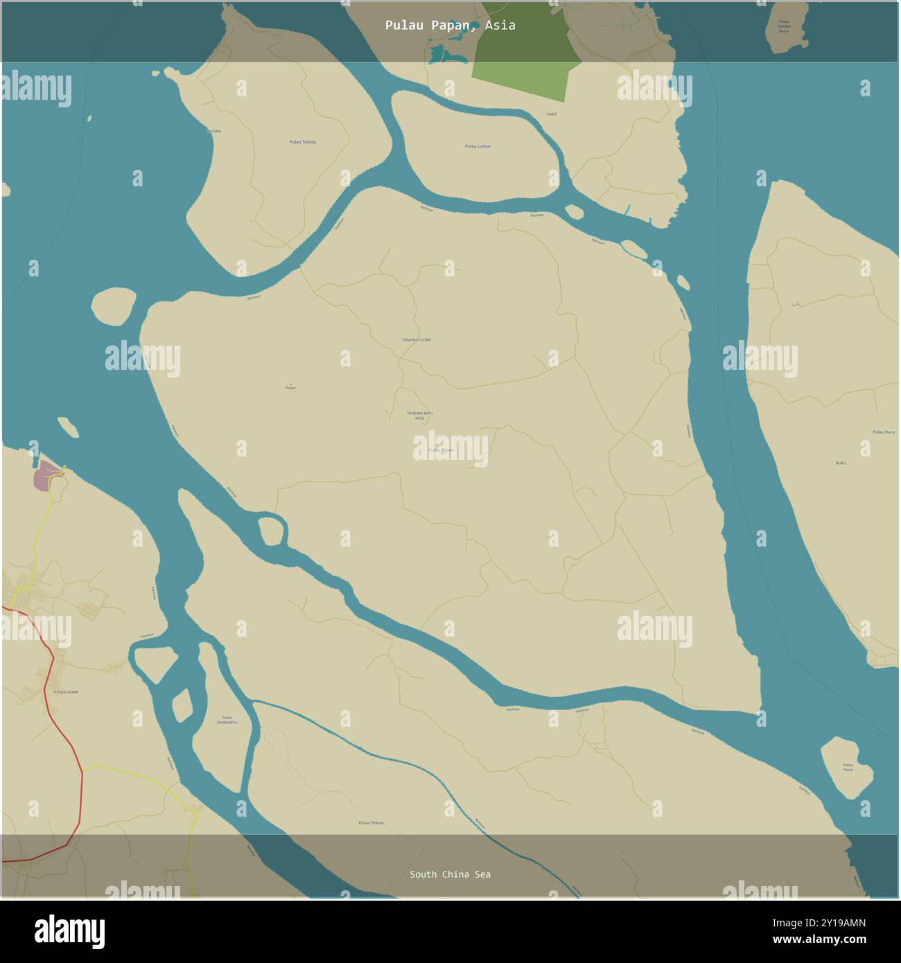 Pulau Papan in the South China Sea, belonging to Indonesia, cropped to ...