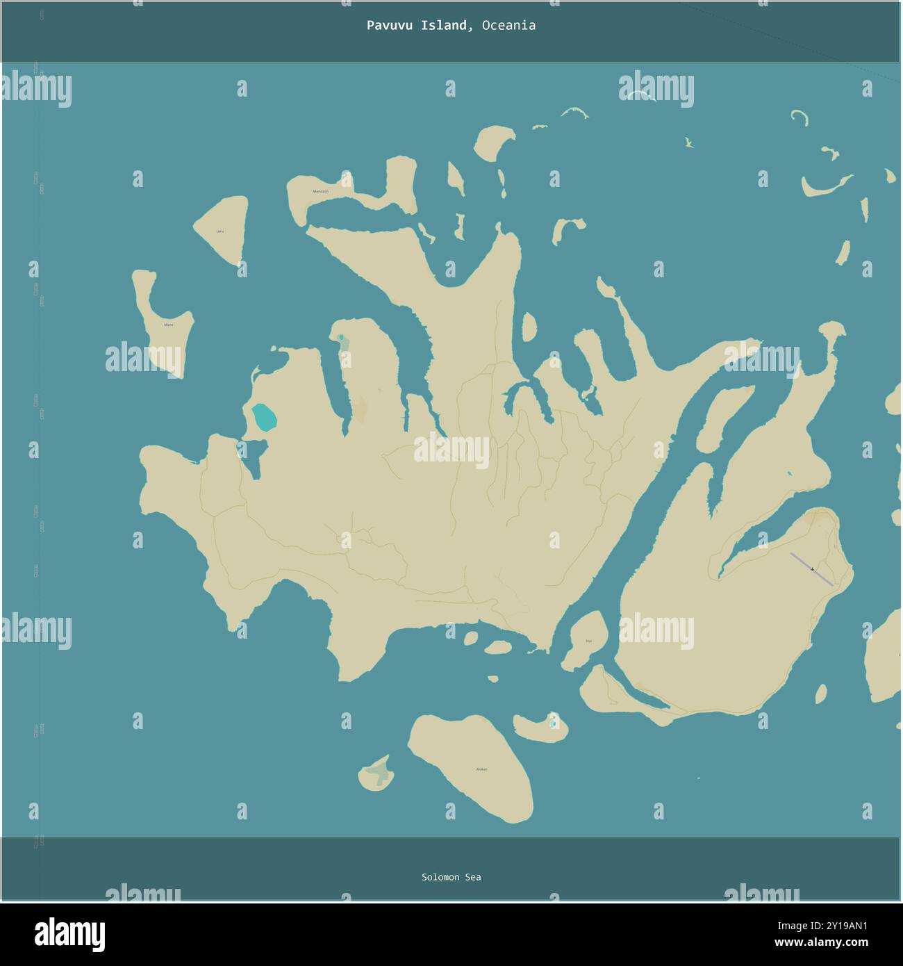 Pavuvu Island in the Solomon Sea, belonging to Solomon Islands, cropped ...