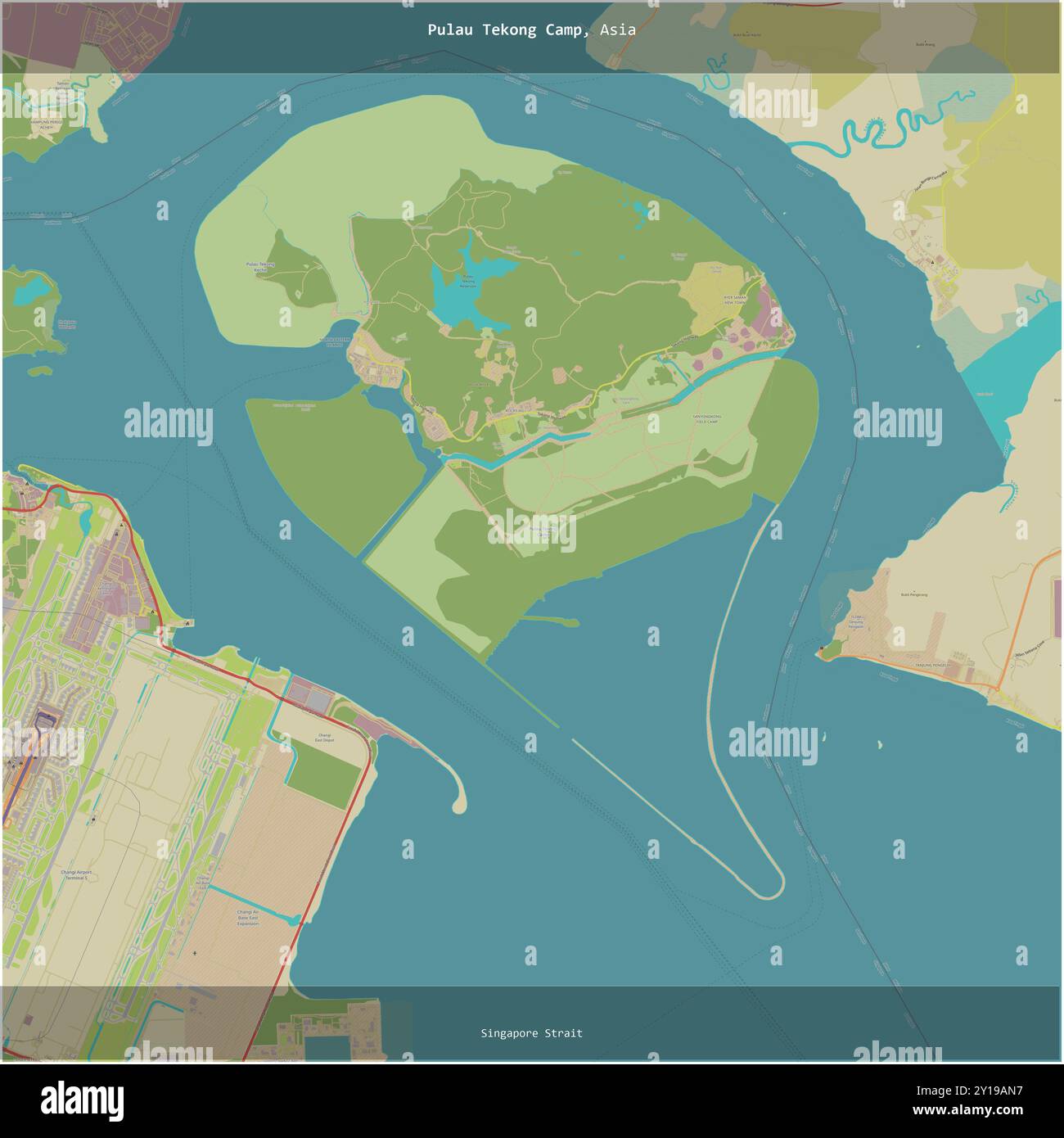 Pulau Tekong Camp in the Singapore Strait, belonging to Singapore ...