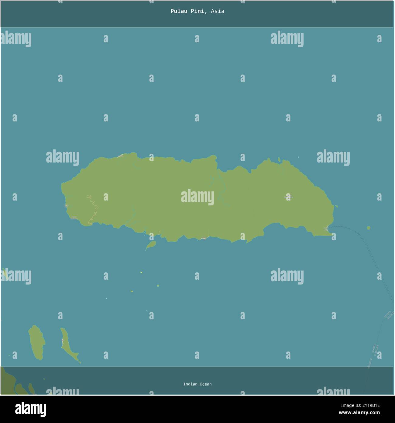 Pulau Pini in the Indian Ocean, belonging to Indonesia, cropped to ...