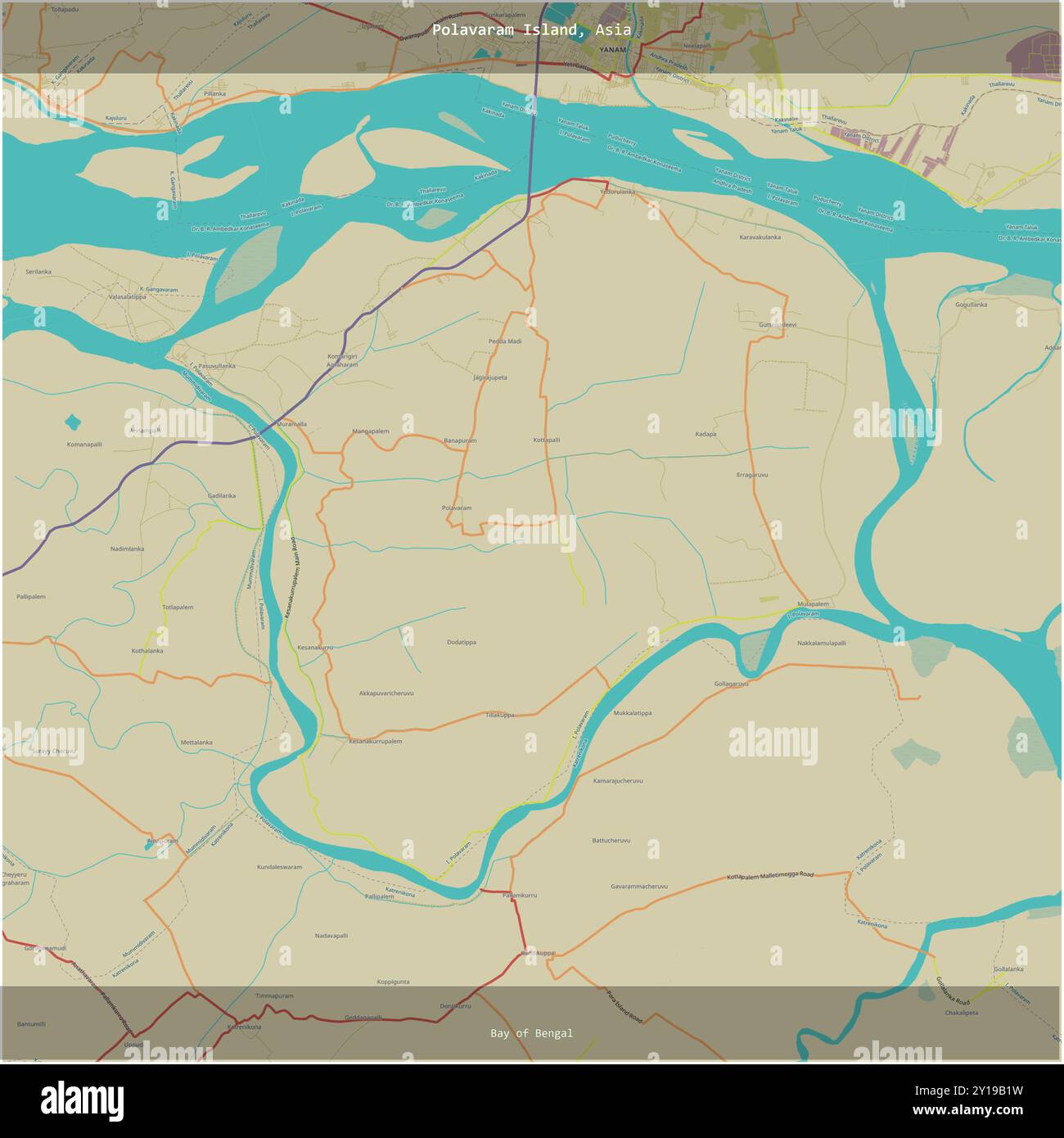 Polavaram Island in the Bay of Bengal, belonging to India, cropped to ...