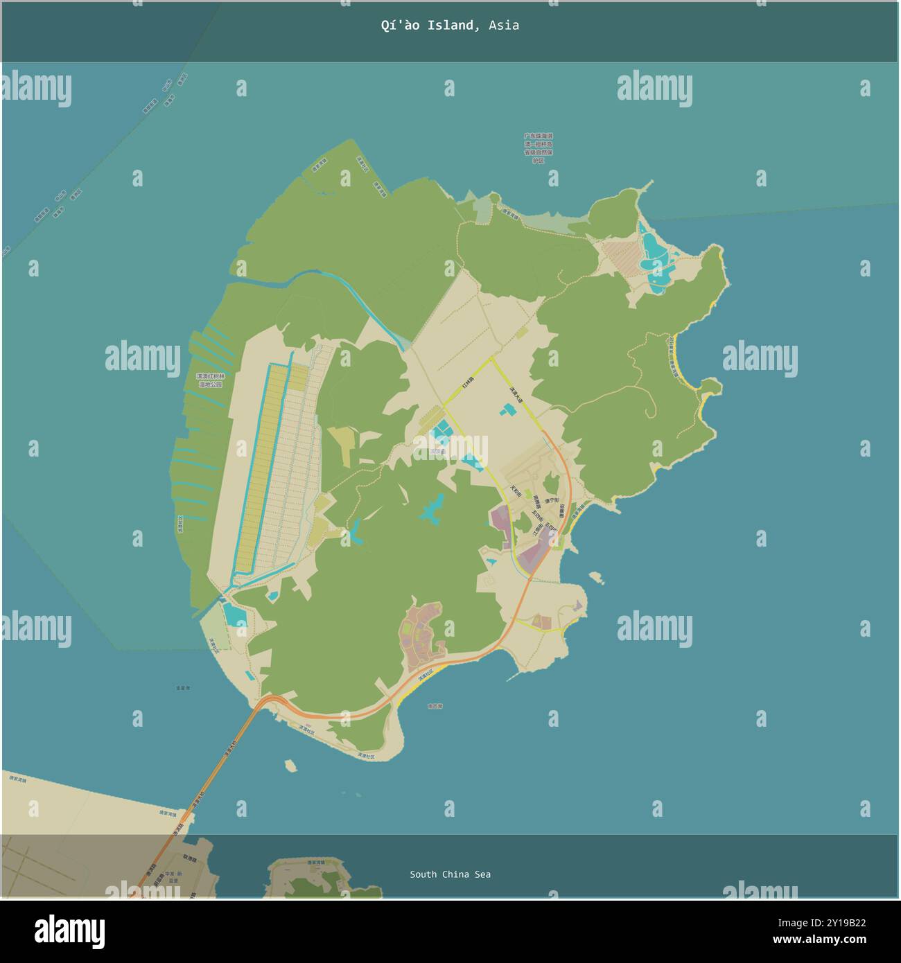 Qi'ao Island in the South China Sea, belonging to China, cropped to ...