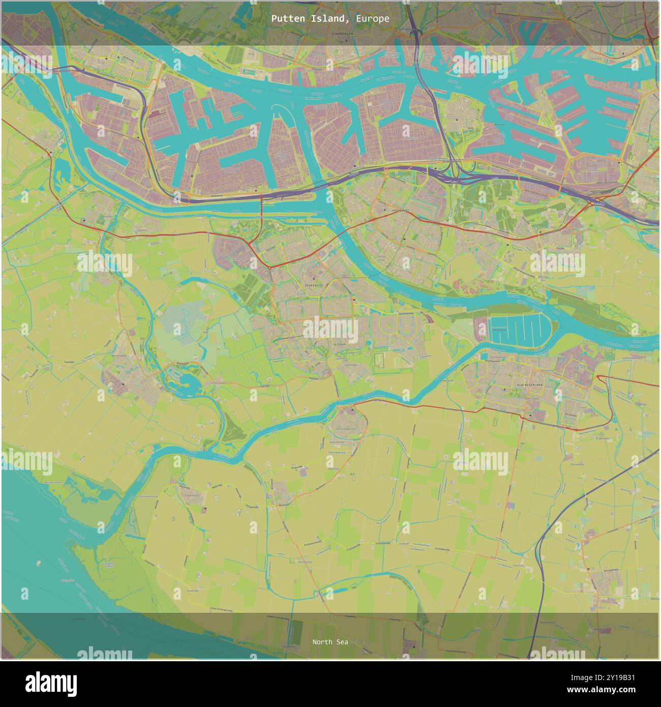 Putten Island in the North Sea, belonging to Netherlands, cropped to ...