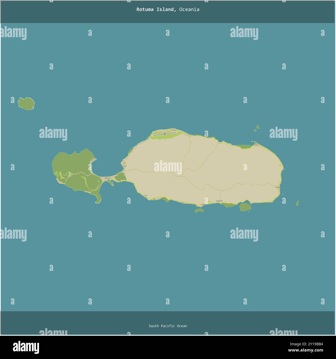 Rotuma Island in the South Pacific Ocean, belonging to Fiji, cropped to ...