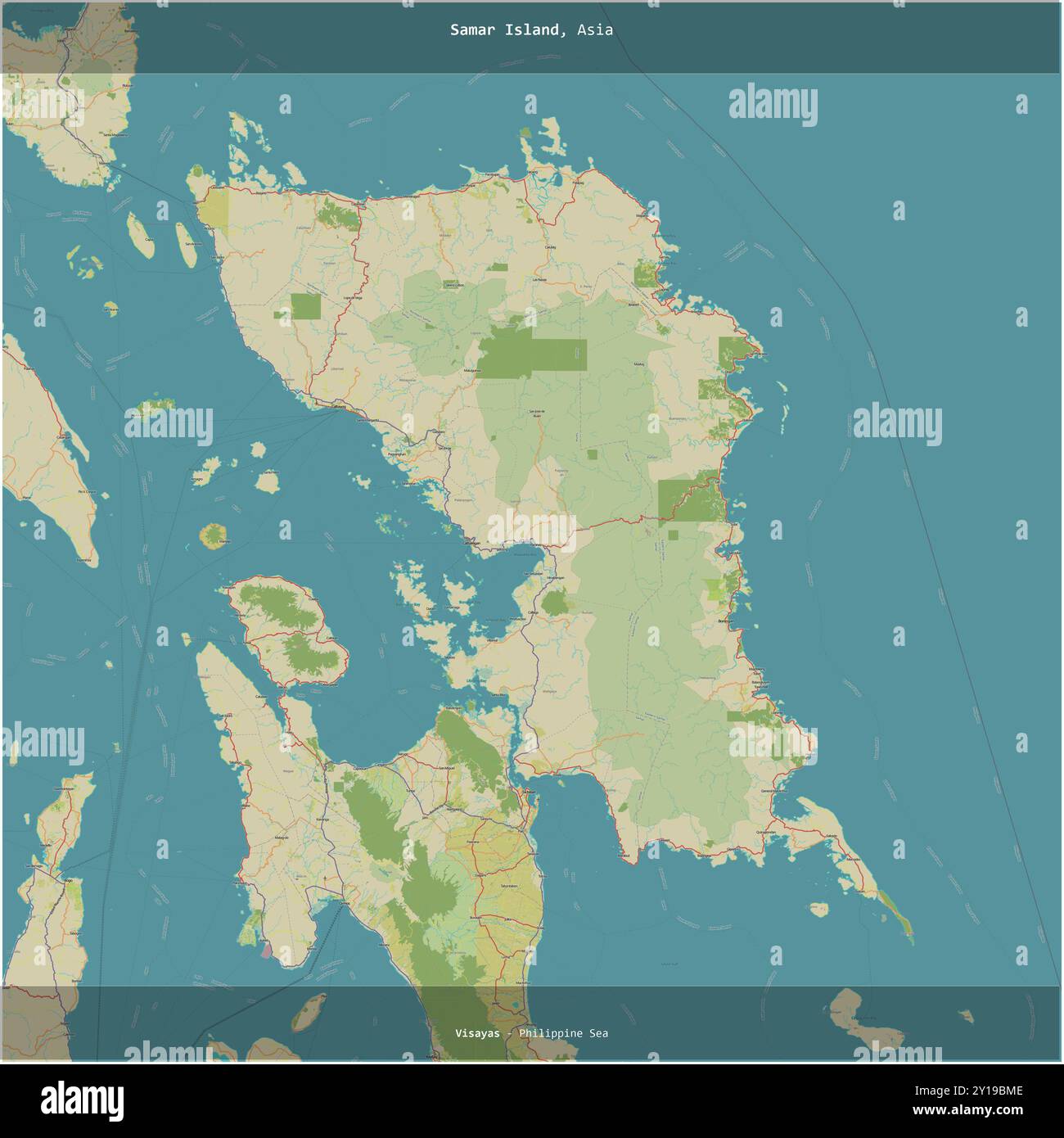 Samar Island in the Philippine Sea, belonging to Philippines, cropped ...