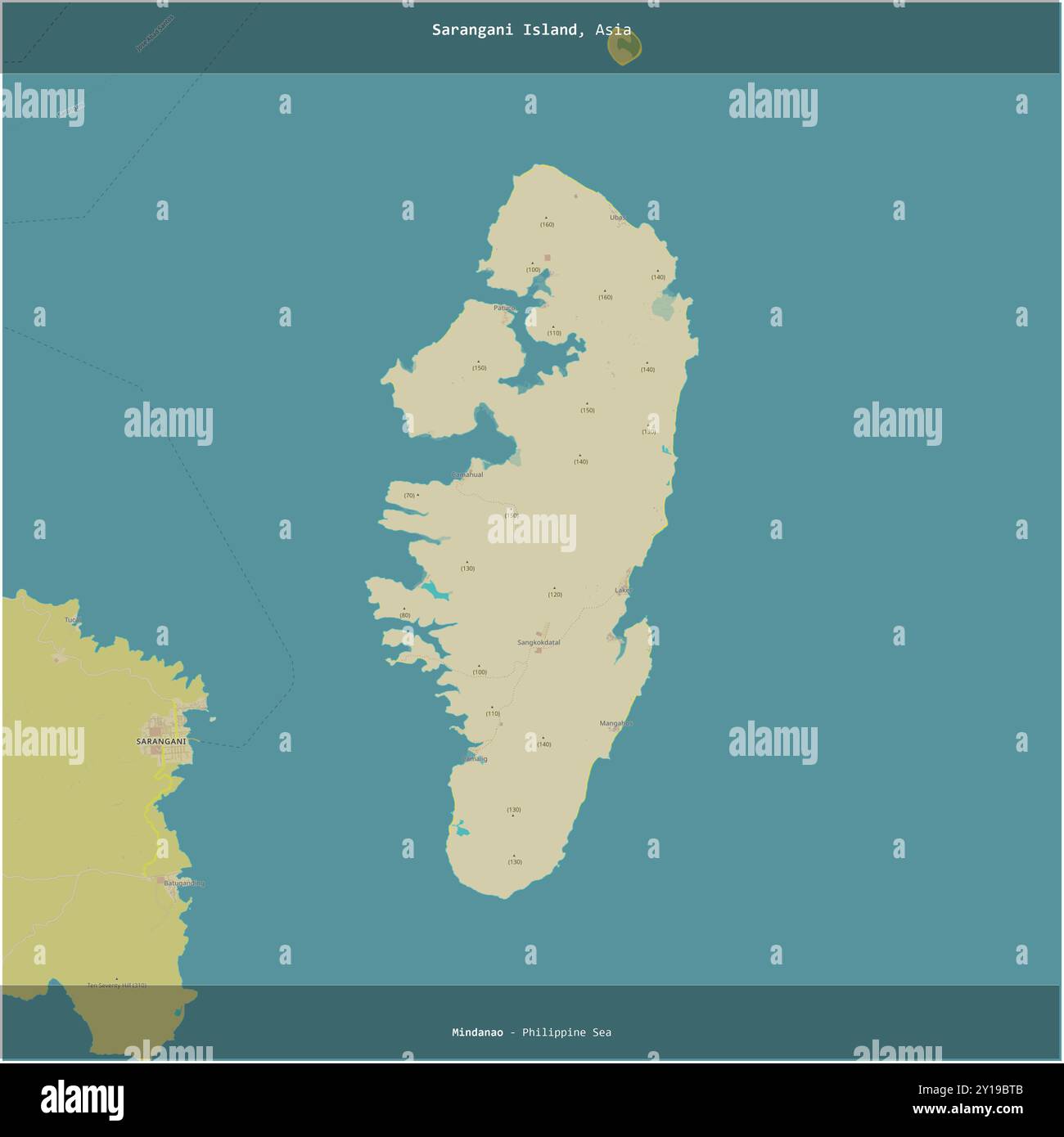 Sarangani Island in the Philippine Sea, belonging to Philippines ...