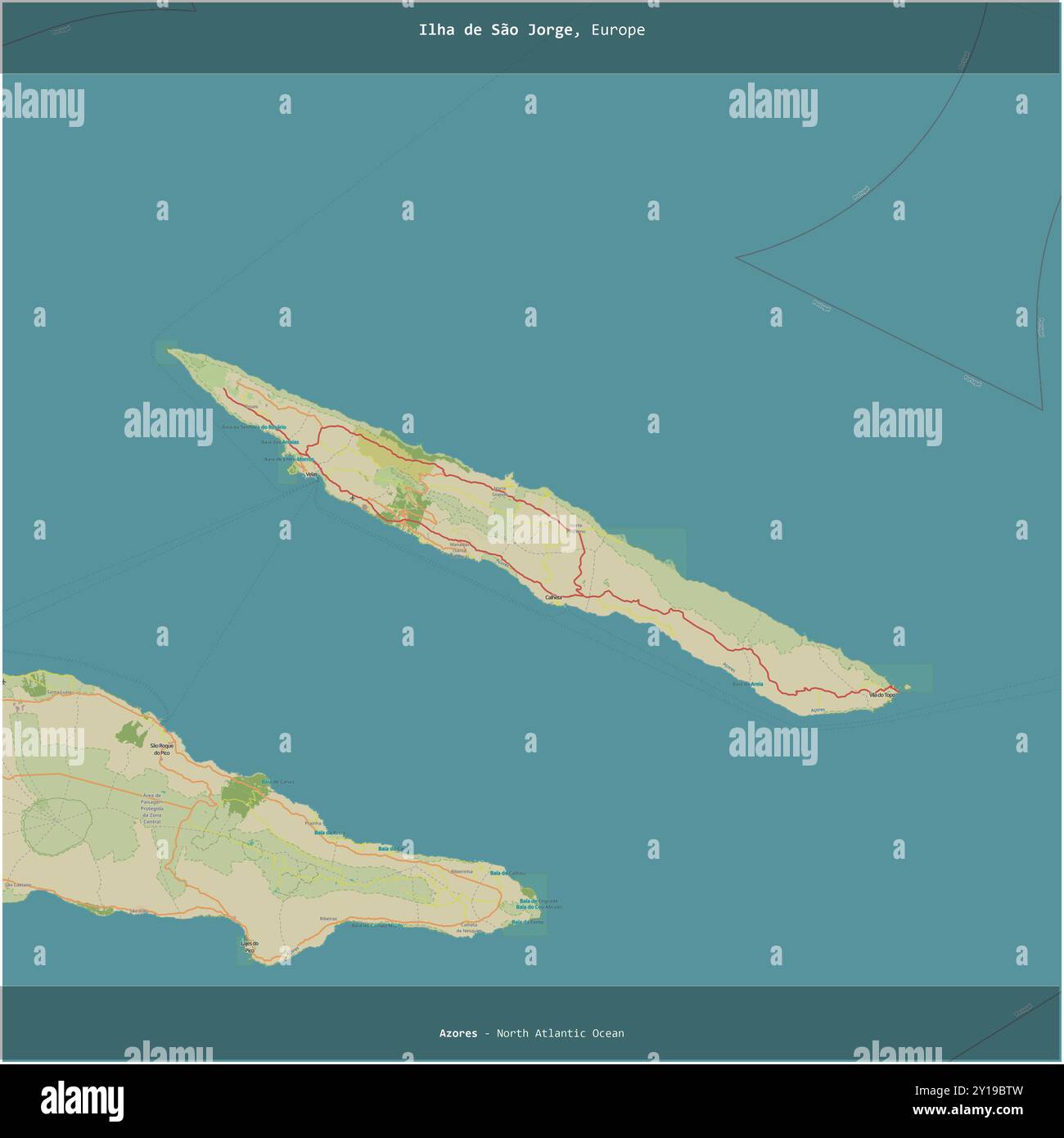 Ilha de Sao Jorge in the North Atlantic Ocean, belonging to Portugal ...