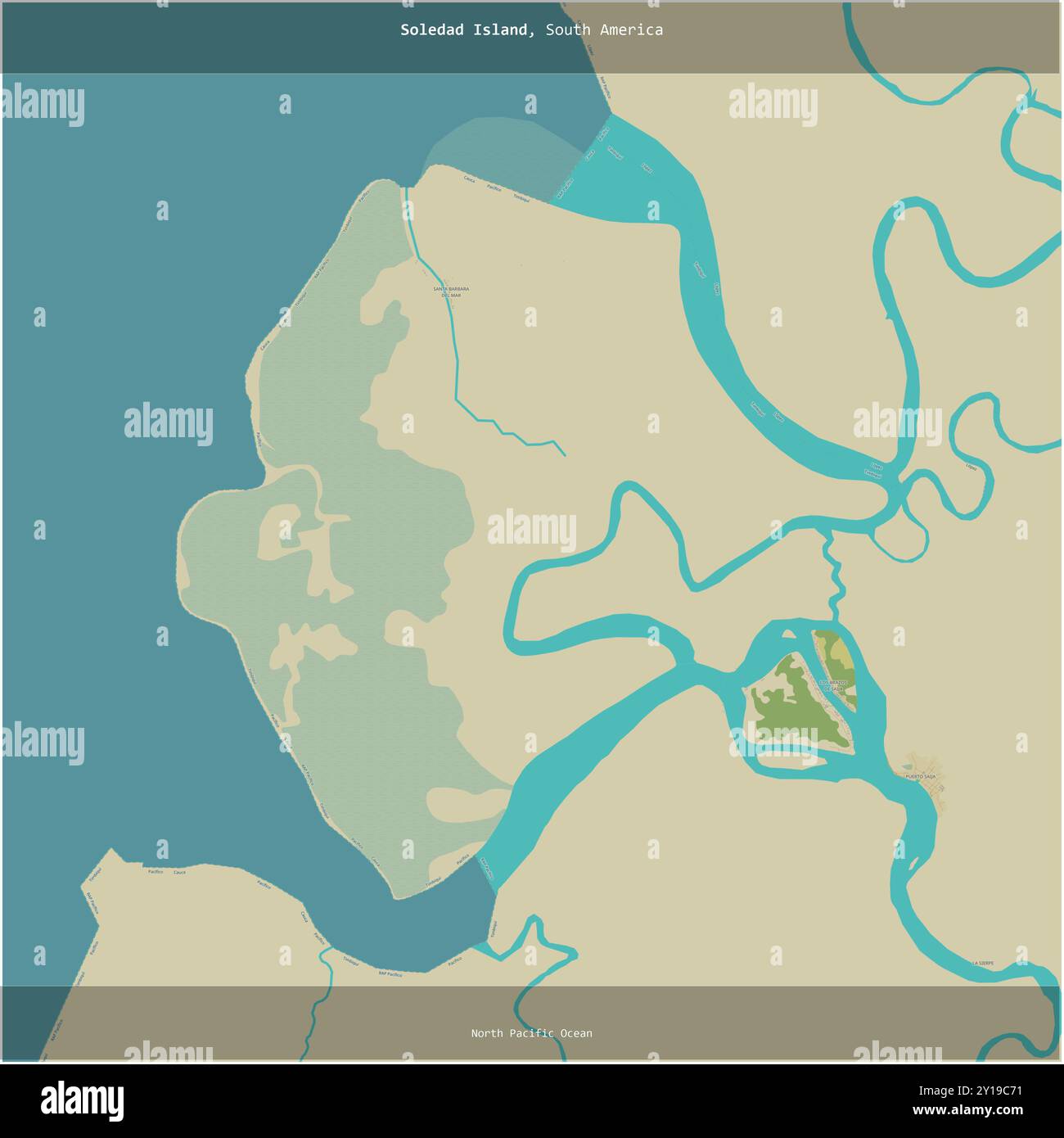 Soledad Island in the North Pacific Ocean, belonging to Colombia ...