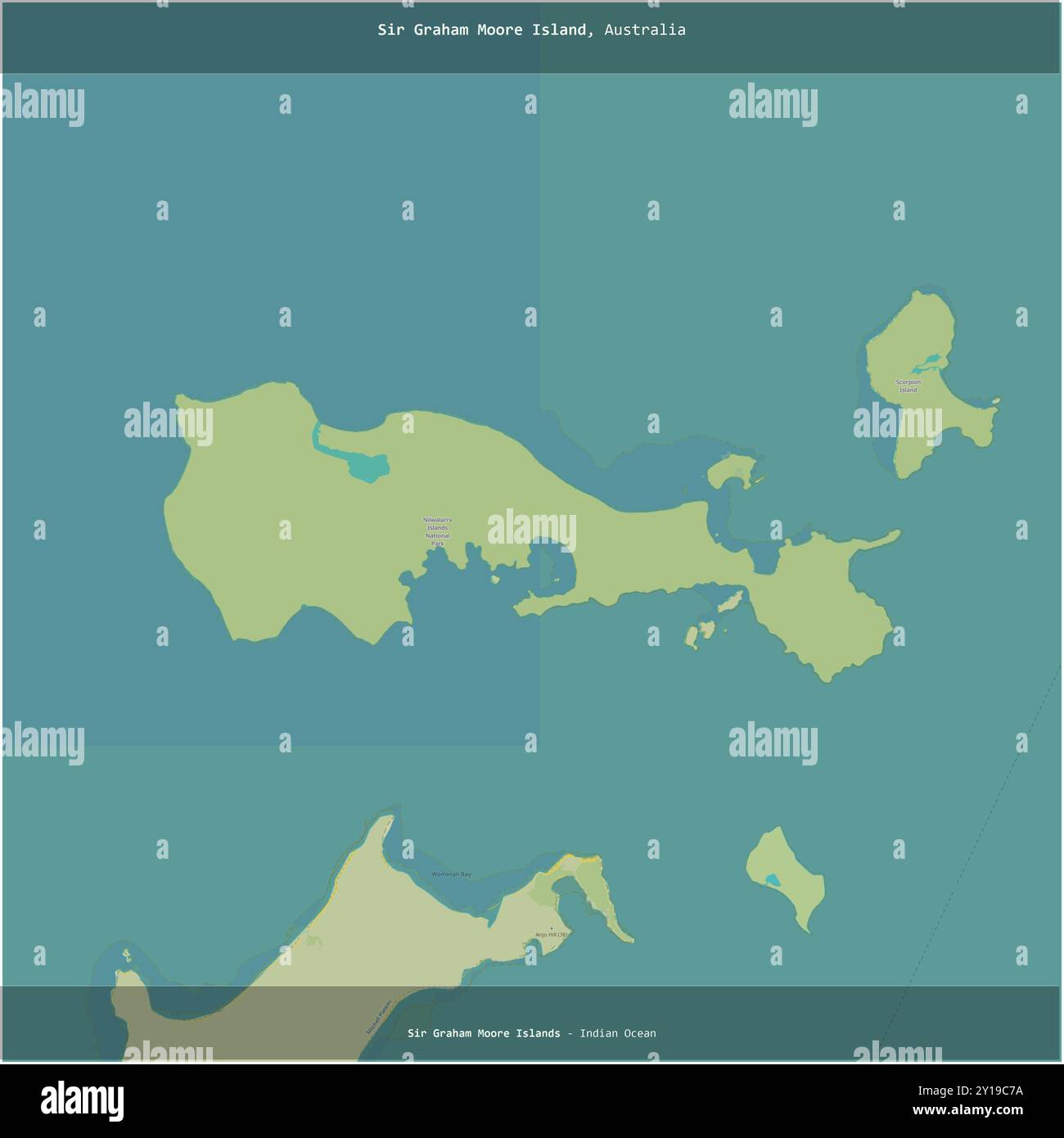 Sir Graham Moore Island in the Indian Ocean, belonging to Australia ...