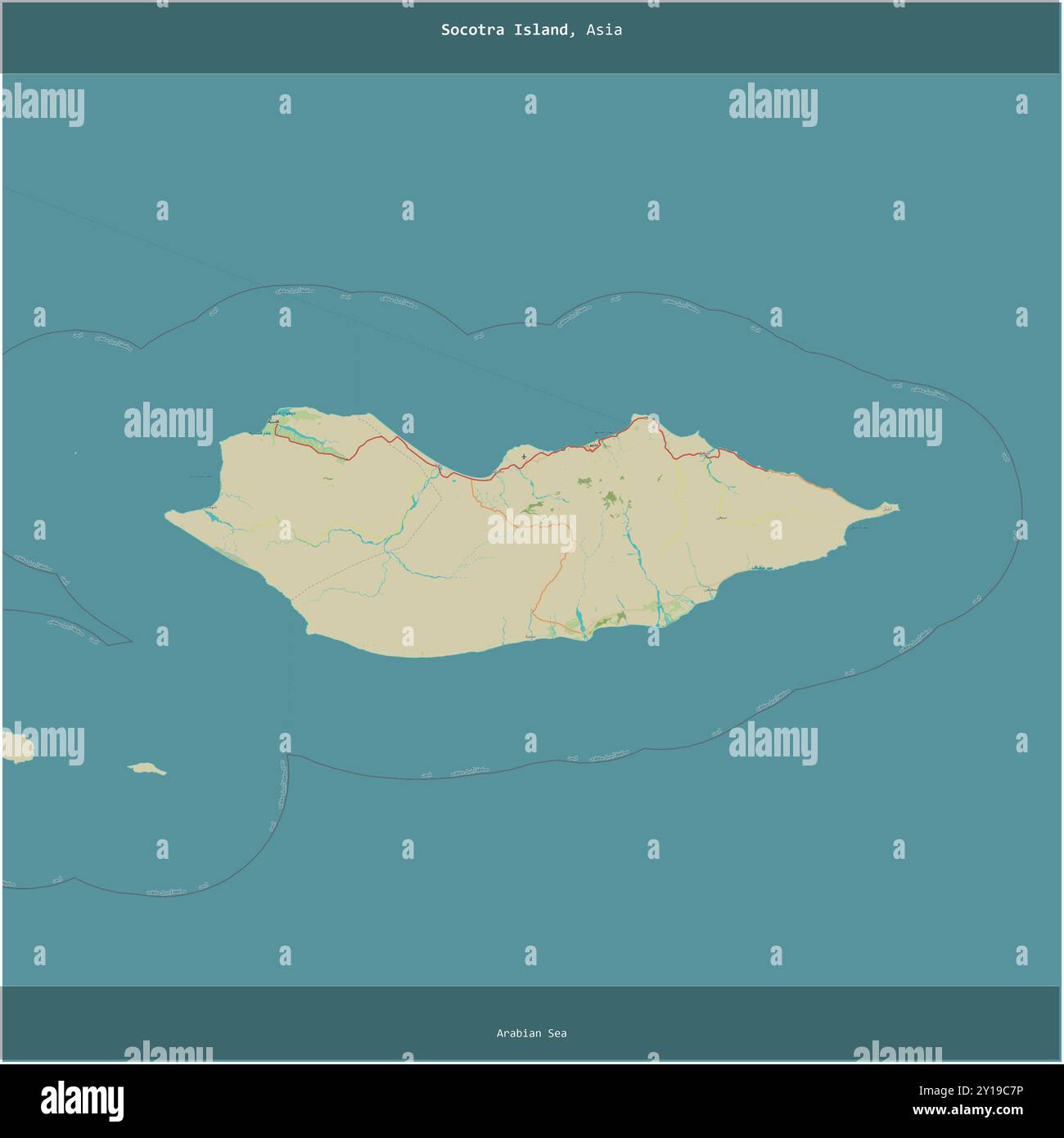 Socotra Island in the Arabian Sea, belonging to Yemen, cropped to ...