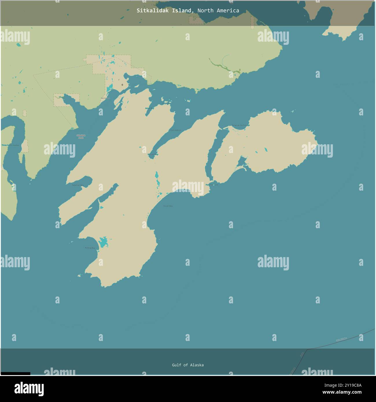 Sitkalidak Island in the Gulf of Alaska, belonging to United States ...