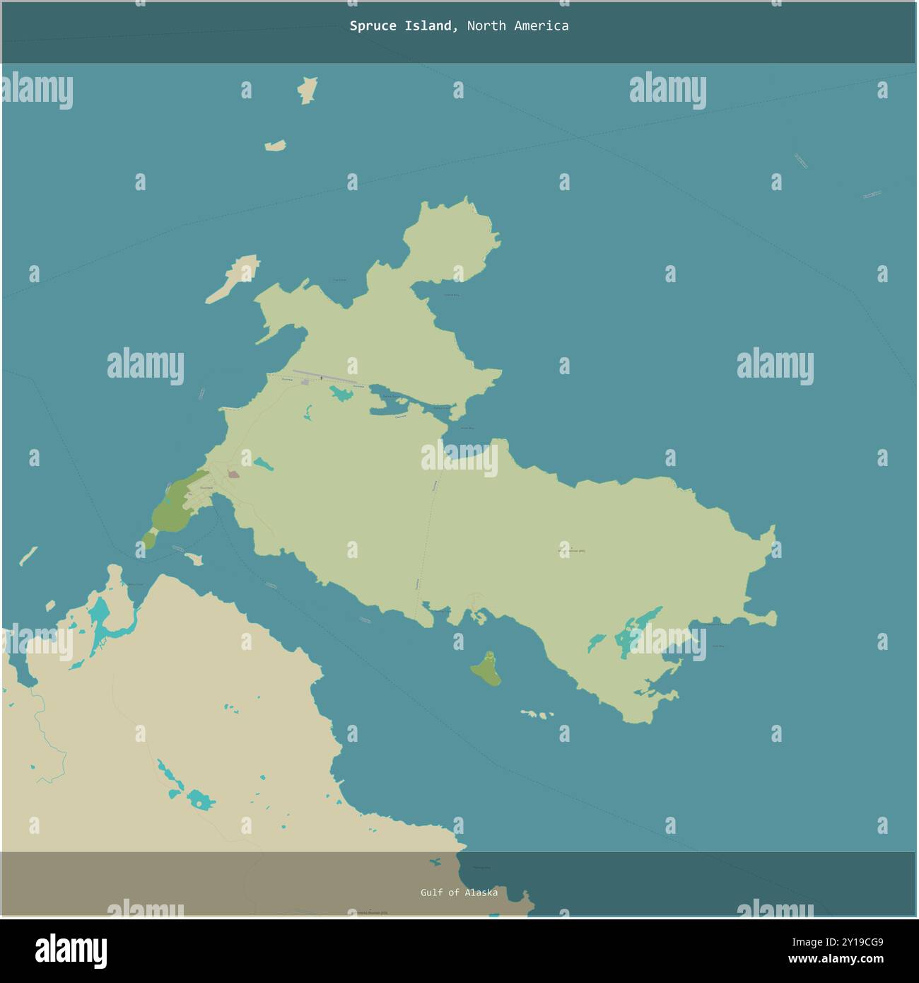 Spruce Island in the Gulf of Alaska, belonging to United States ...
