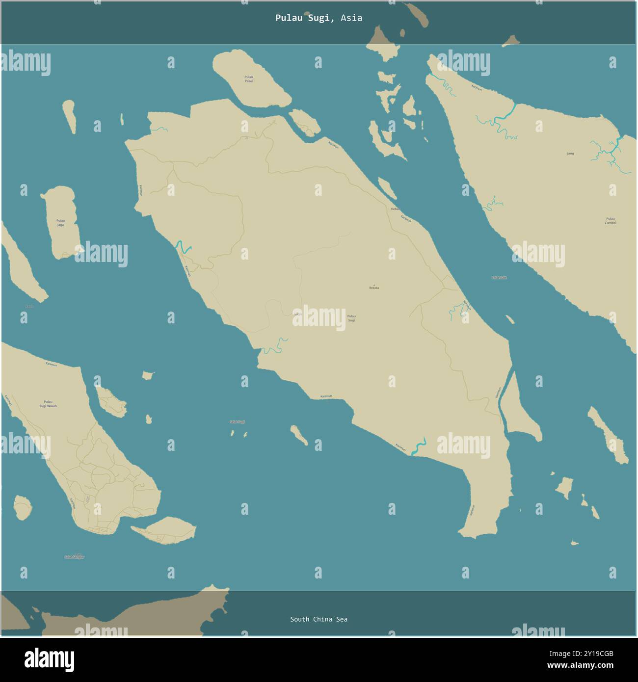 Pulau Sugi in the South China Sea, belonging to Indonesia, cropped to ...