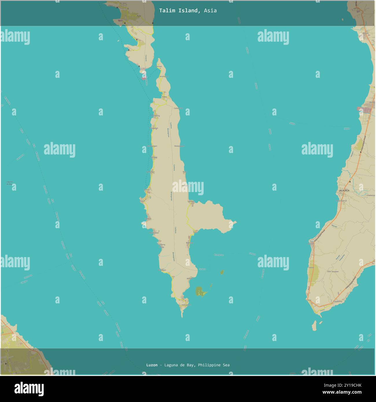 Talim Island in the Laguna de Bay, belonging to Philippines, cropped to ...