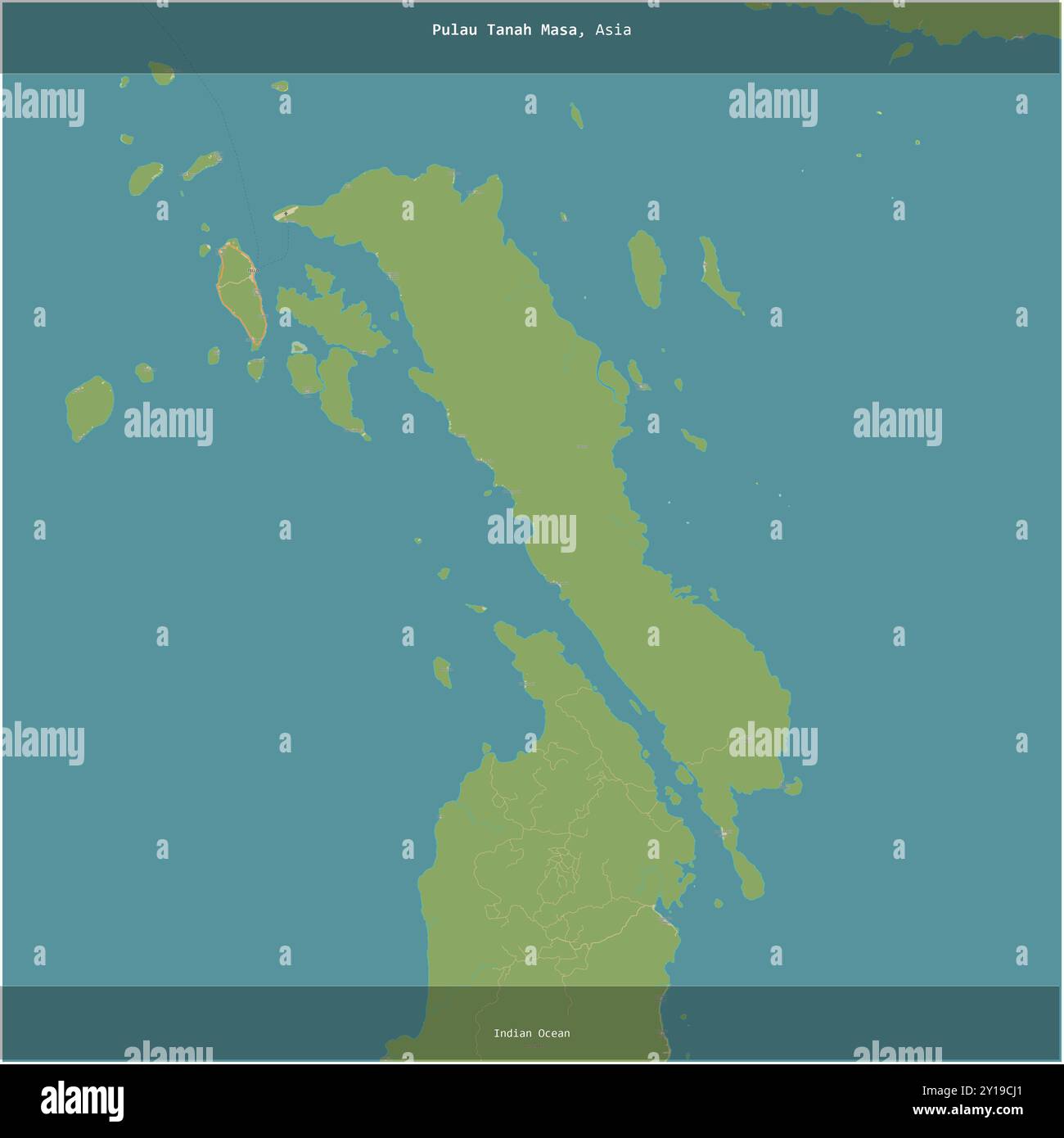 Pulau Tanah Masa in the Indian Ocean, belonging to Indonesia, cropped ...