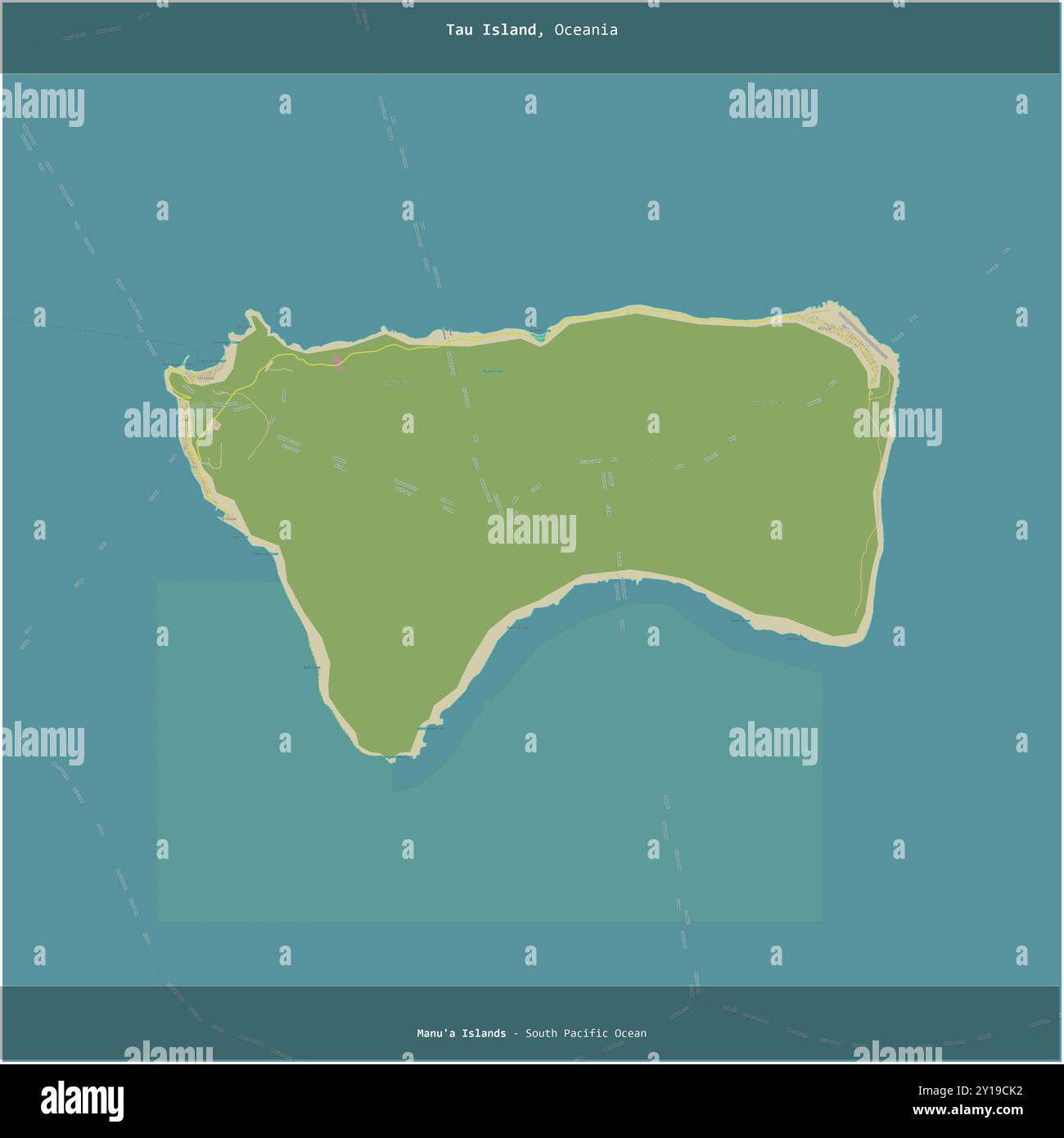 Tau Island in the South Pacific Ocean, belonging to United States ...