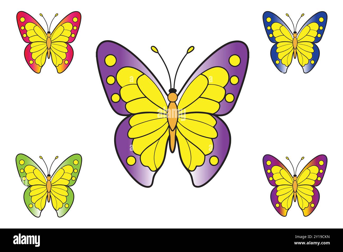 Elegant butterfly vector with intricate wing patterns and vibrant ...