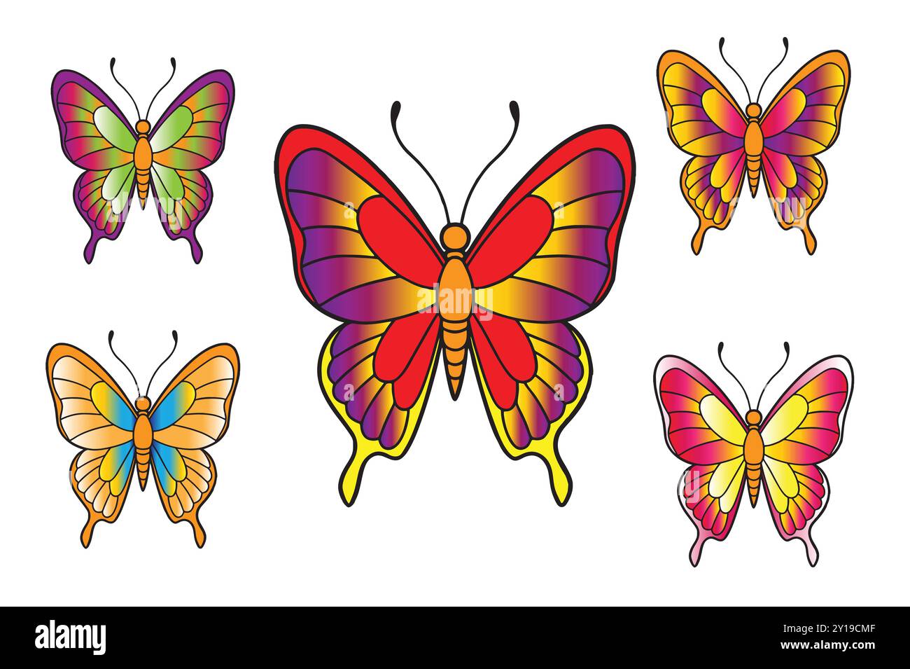Elegant butterfly vector with intricate wing patterns and vibrant ...