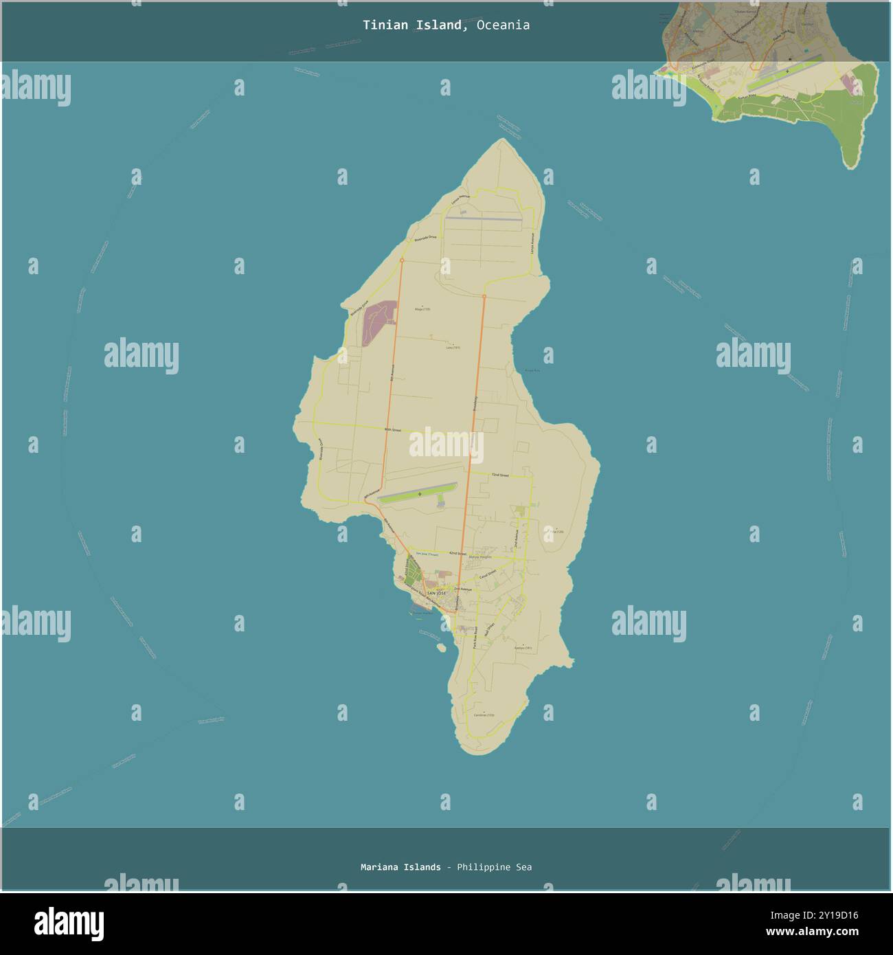 Tinian Island in the Philippine Sea, belonging to United States ...