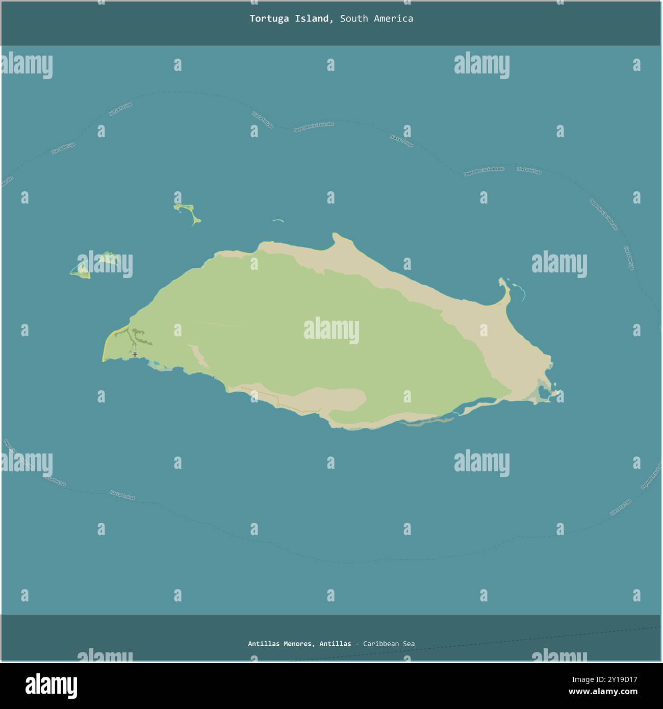 Tortuga Island in the Caribbean Sea, belonging to Venezuela, cropped to ...