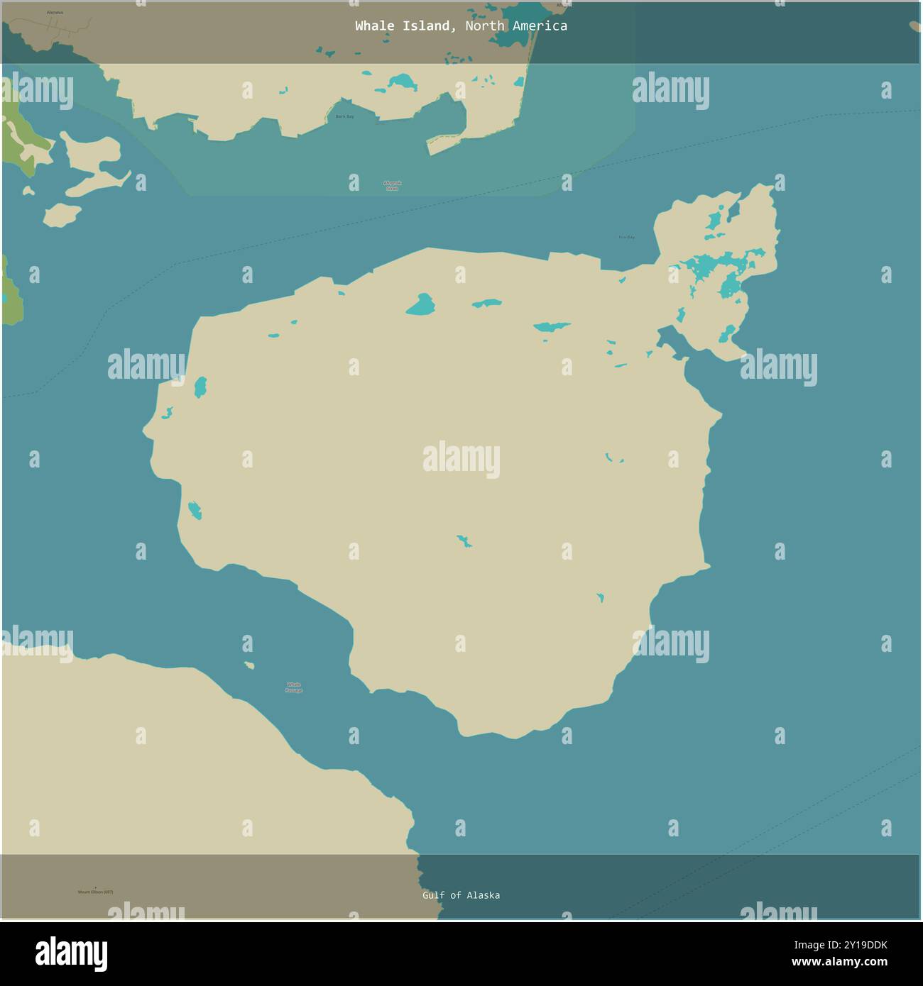 Whale Island in the Gulf of Alaska, belonging to United States, cropped ...