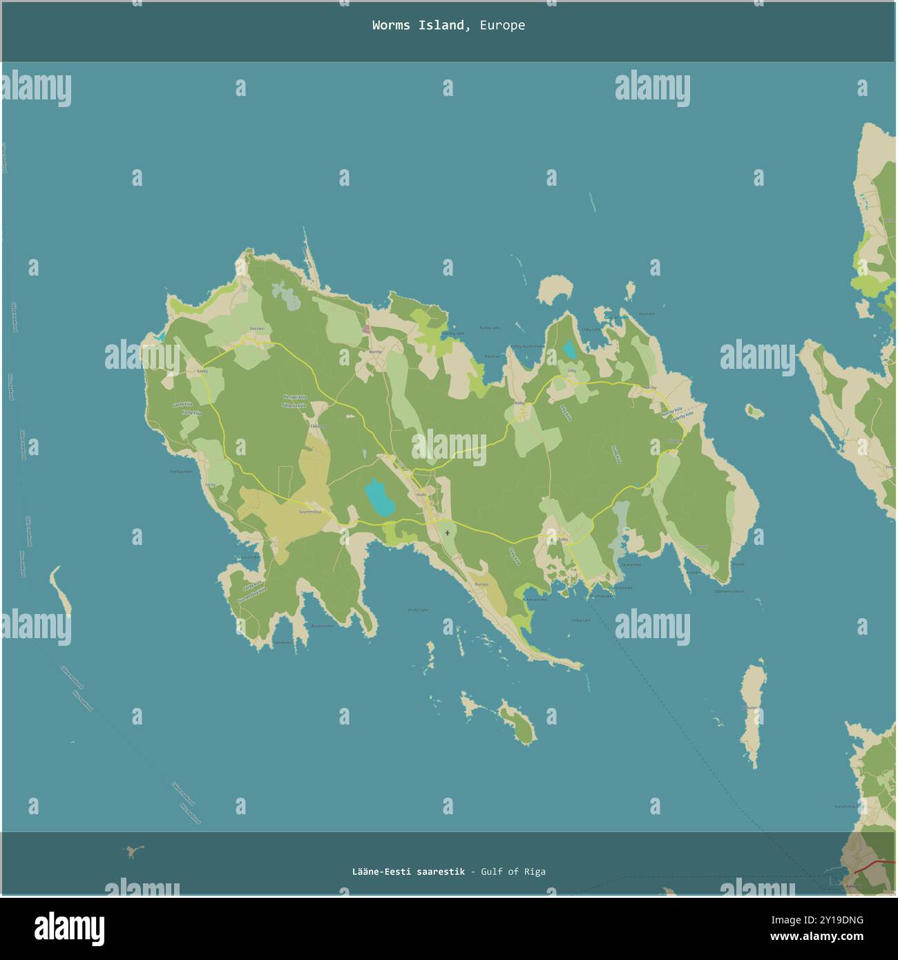 Worms Island in the Gulf of Riga, belonging to Estonia, cropped to ...