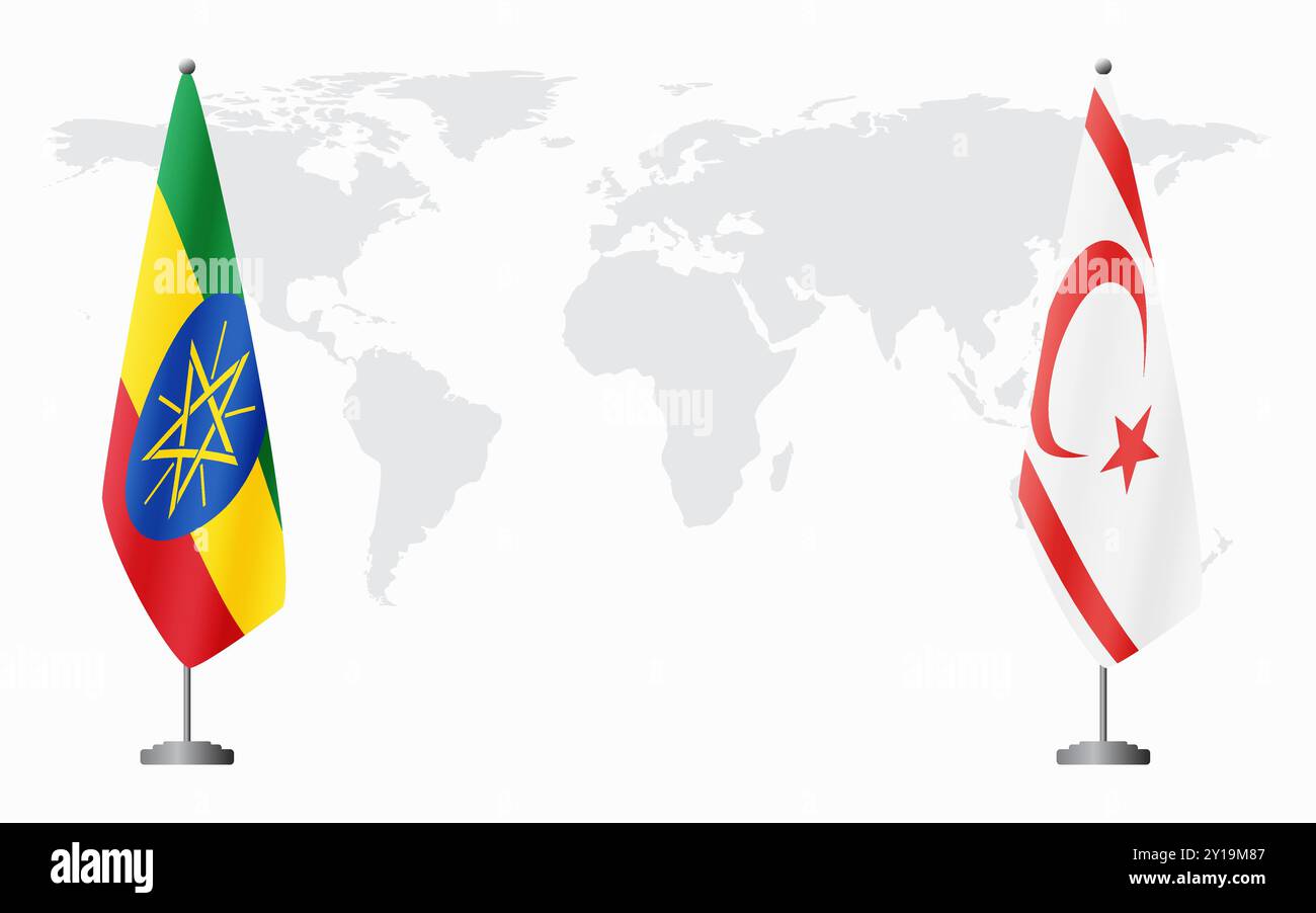 Ethiopia and Turkish Republic of Northern Cyprus flags for official ...