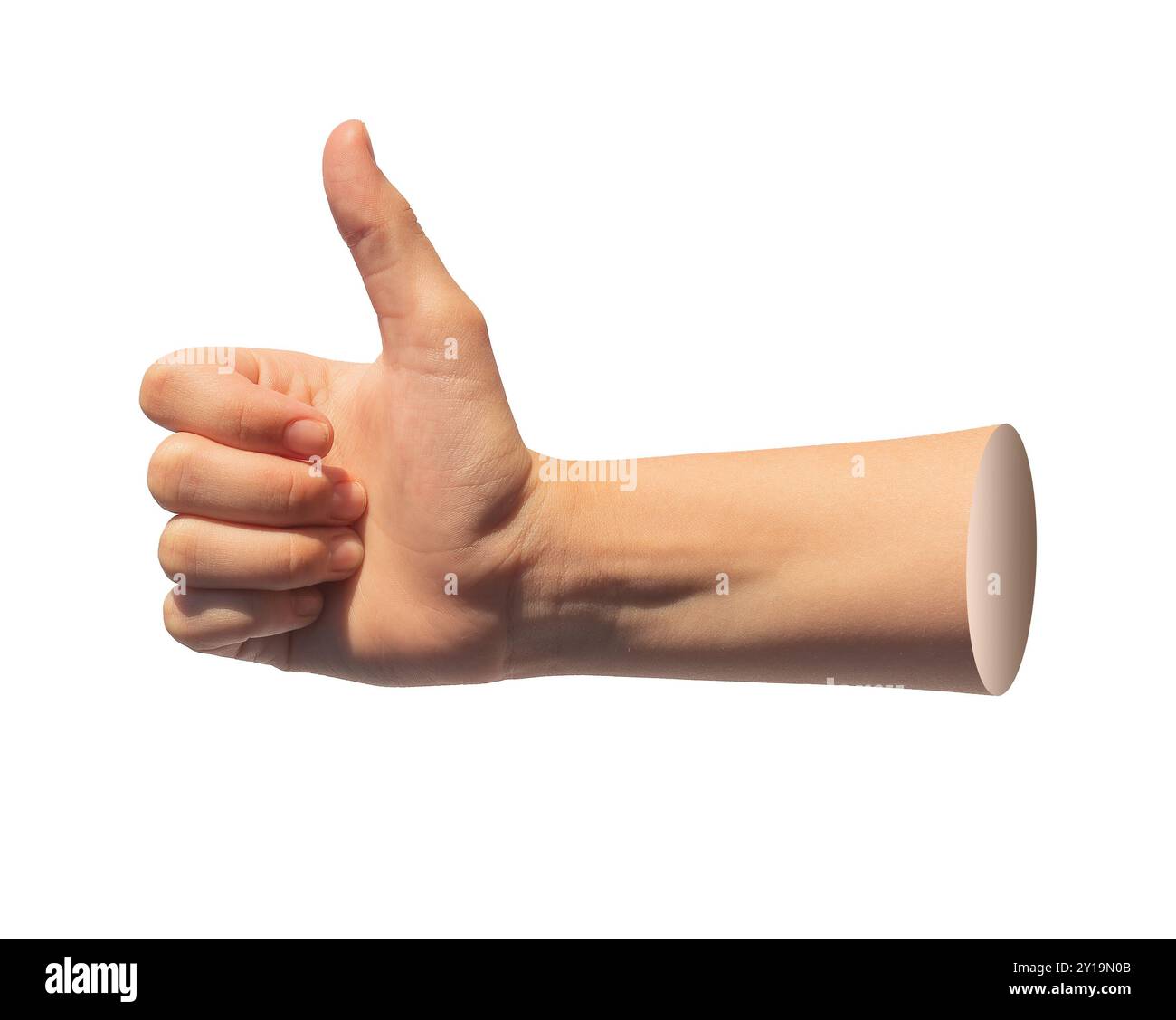 Thumb up gesture, hand showing good, finger like, isolated sign ...