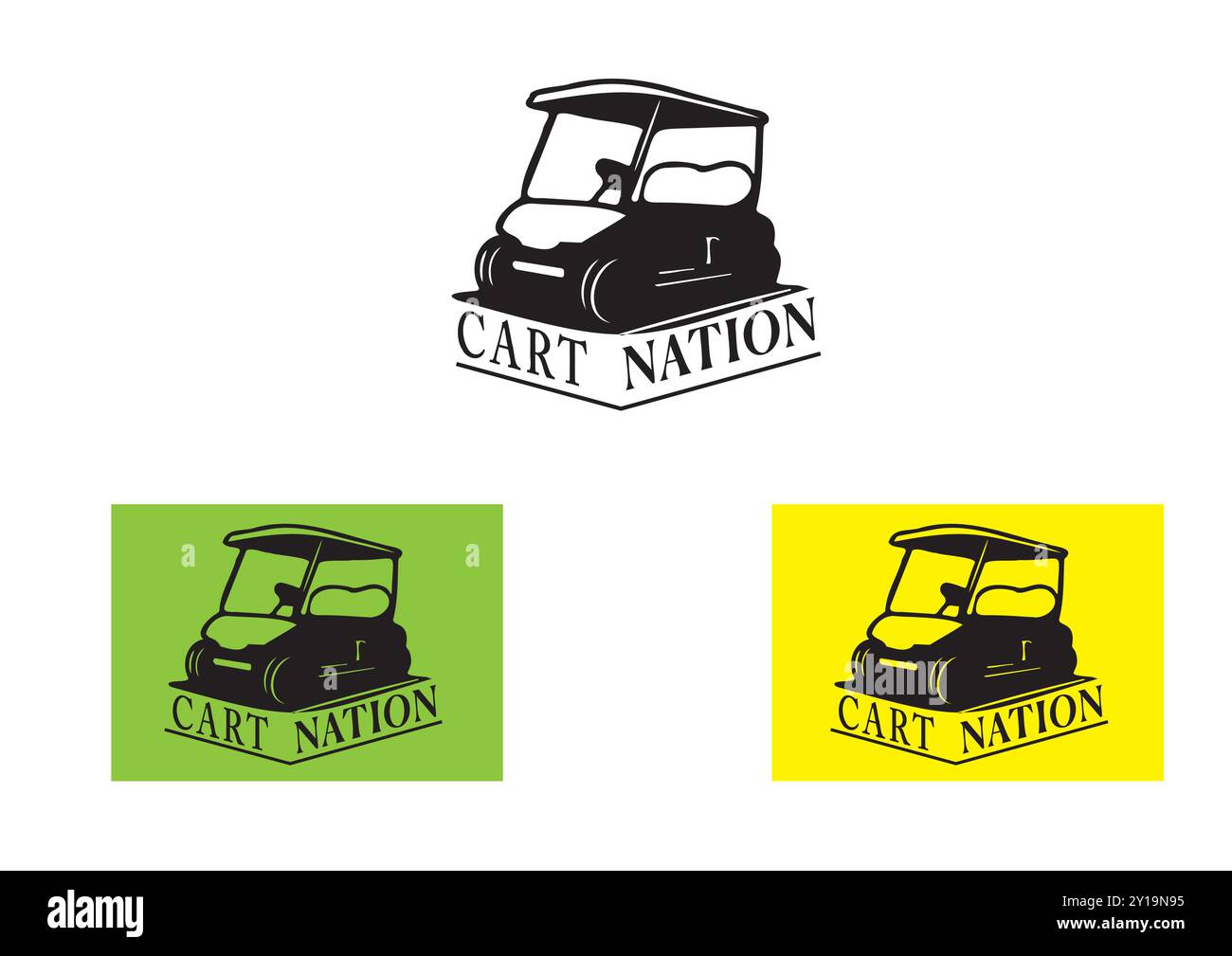 Simplistic Golf Cart Logo with "Cart Nation" Text on Vibrant ...