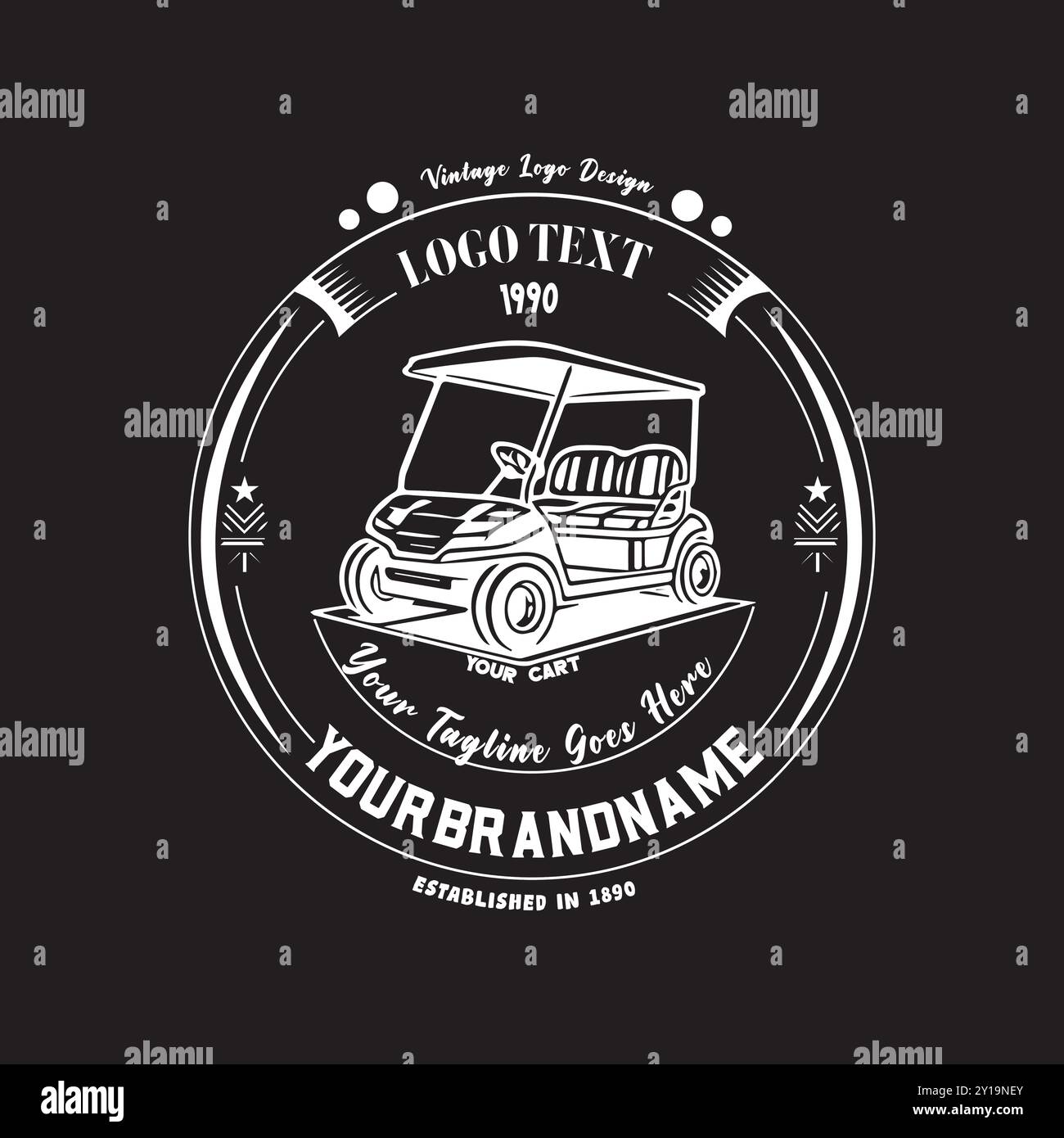 Vintage Golf Cart Emblem Showing Classic Logo Design of 1990 Stock ...