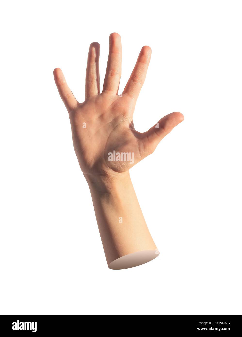 hi gesture, greeting, waving with palm, isolated on white background ...