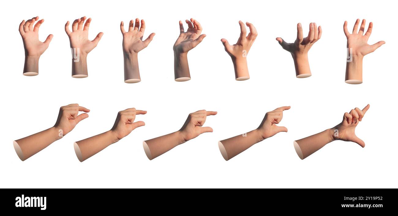 Kids hand gestures showing size from big to small, holding, grabbing ...