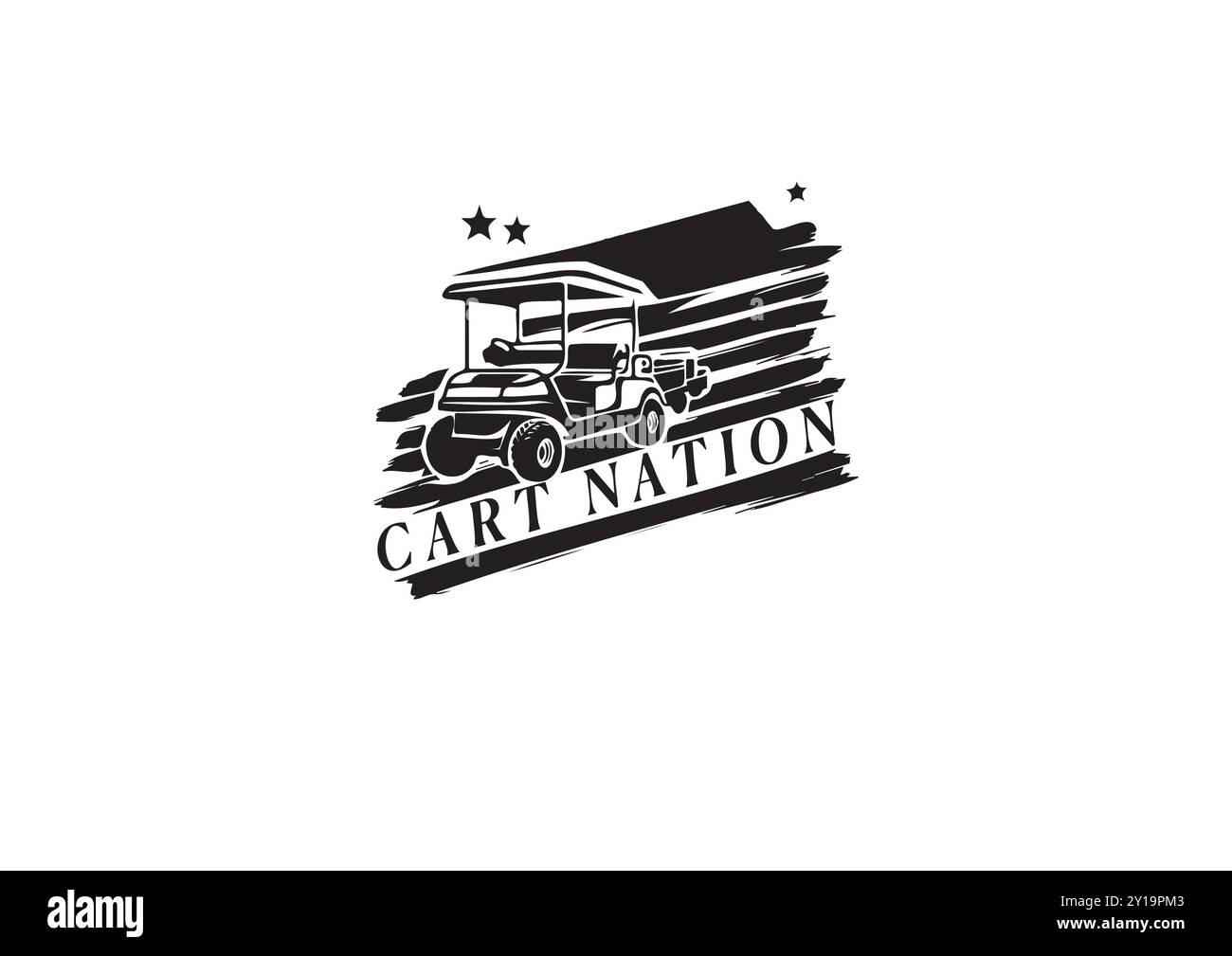 Speeding Golf Cart Illustration with Star Accents Stock Vector Image ...